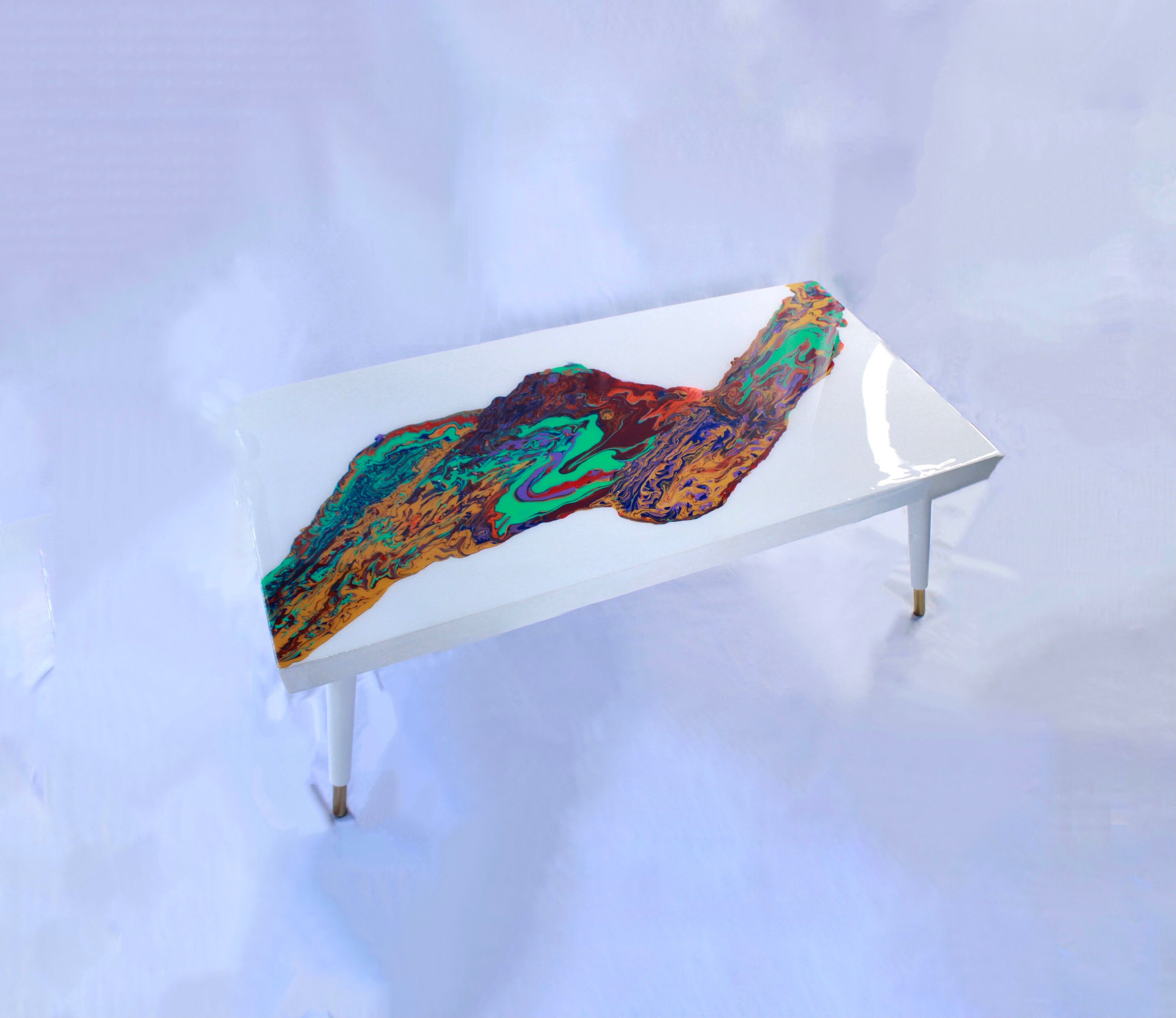 Colorful Marbled Epoxy Resin Coffee Table. | Etsy