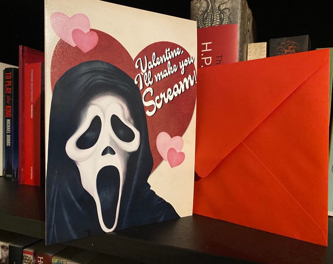 Scream Ghost Face Valentine Day Greeting Card - Etsy