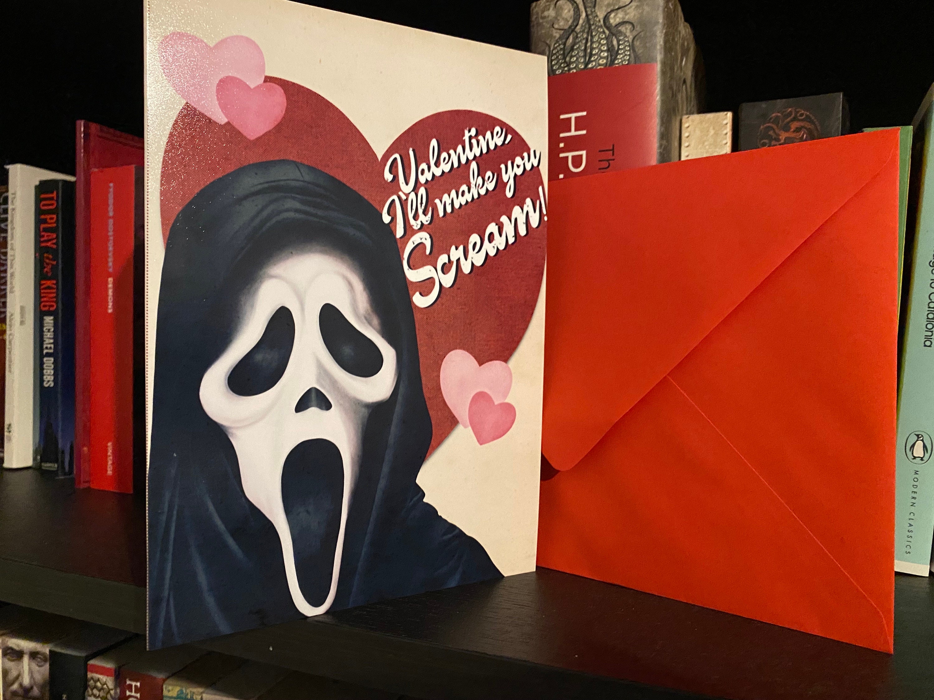 Scream Ghost Face Valentine Day Greeting Card - Etsy