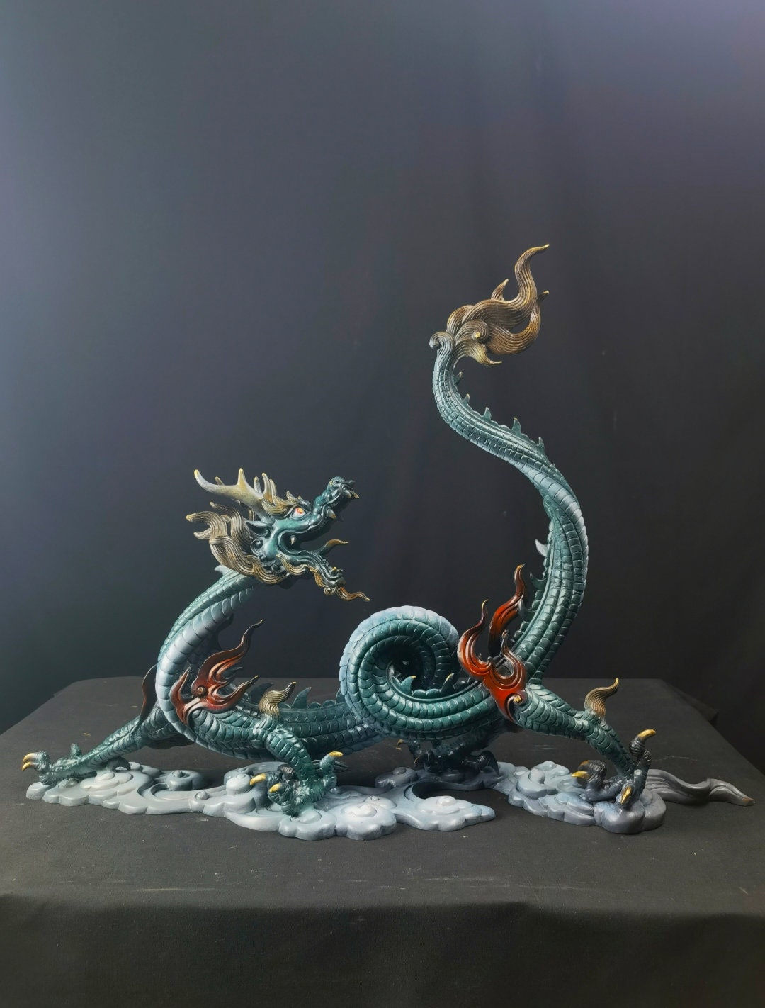 Blue Dragon / Qing Long Copper Ornament Handmade Home and Office ...