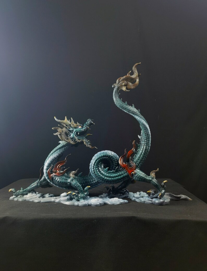 Blue Dragon / Qing Long Copper Ornament Handmade Home and Office ...