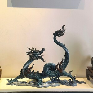 Blue Dragon / Qing Long Copper Ornament Handmade Home and Office ...