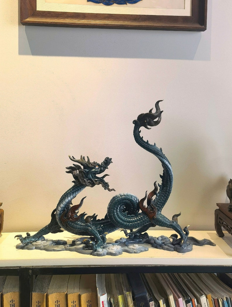 Blue Dragon / Qing Long Copper Ornament Handmade Home and Office Decoration - Etsy