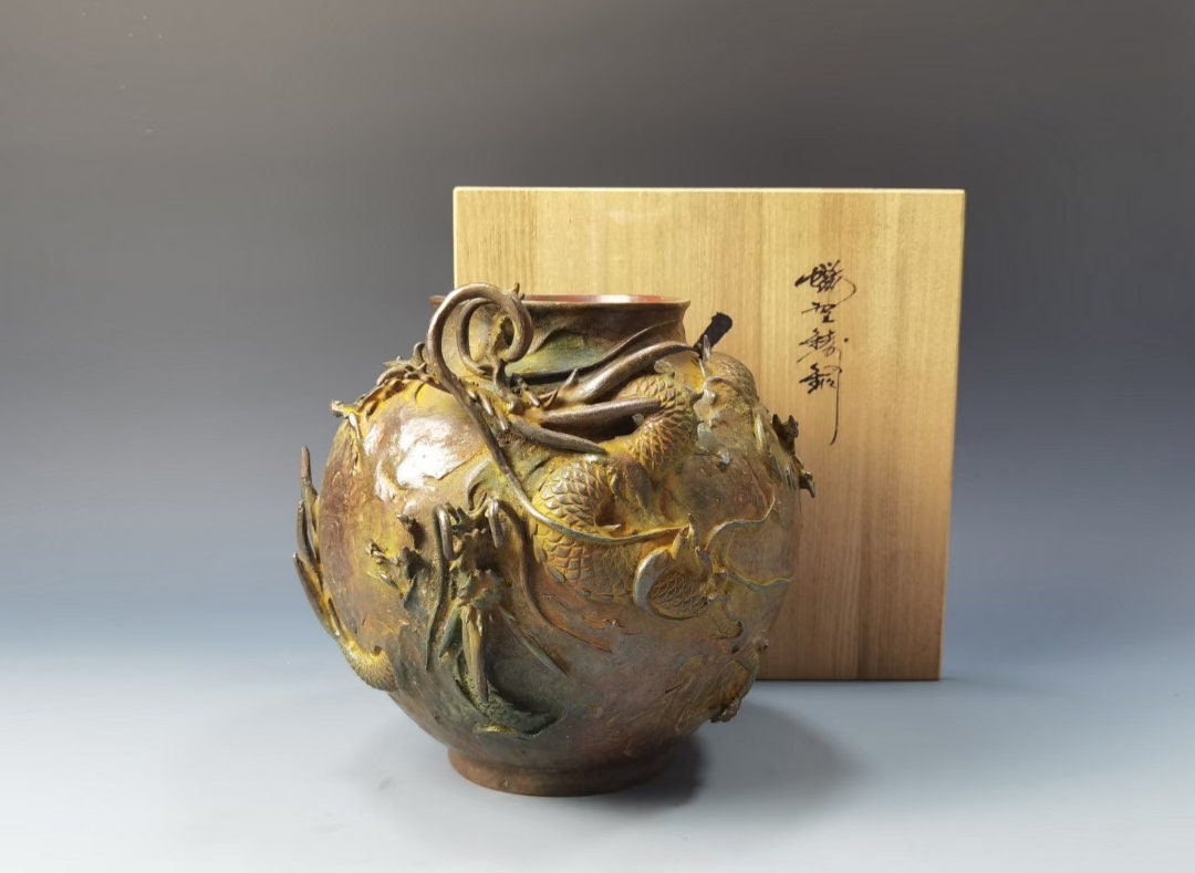 Antique Japanese Copper Vase by Takashi Omori Home and Office ...
