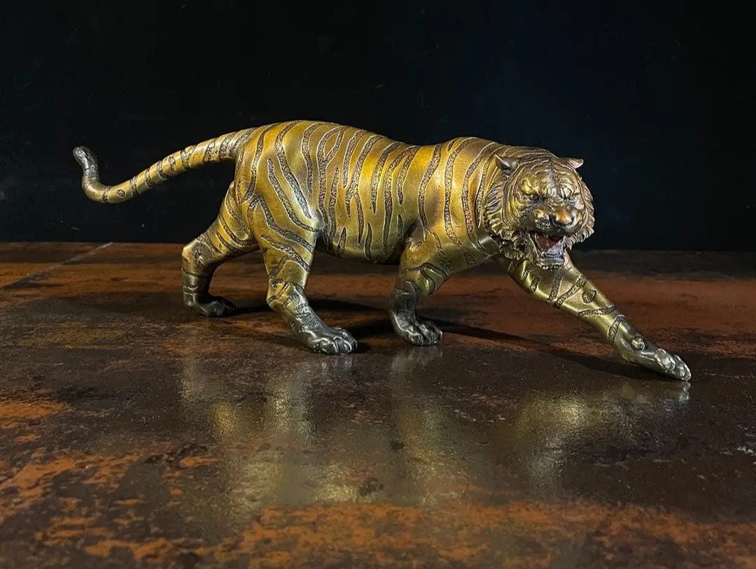 Tiger Ver.2 Fine Copper Crafts Ornament Handmade Home and Office ...