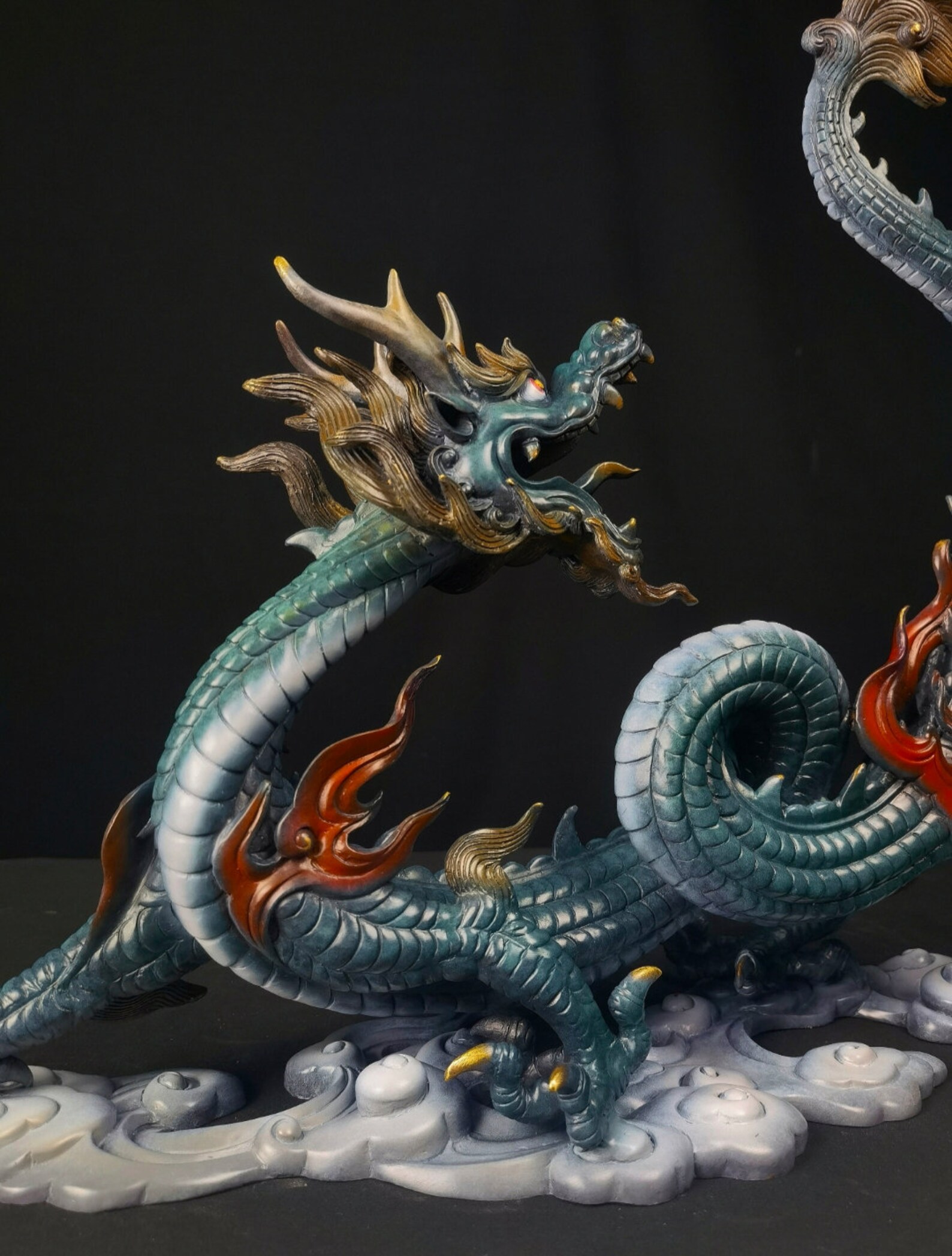 Blue Dragon / Qing Long Copper Ornament Handmade Home and Office ...