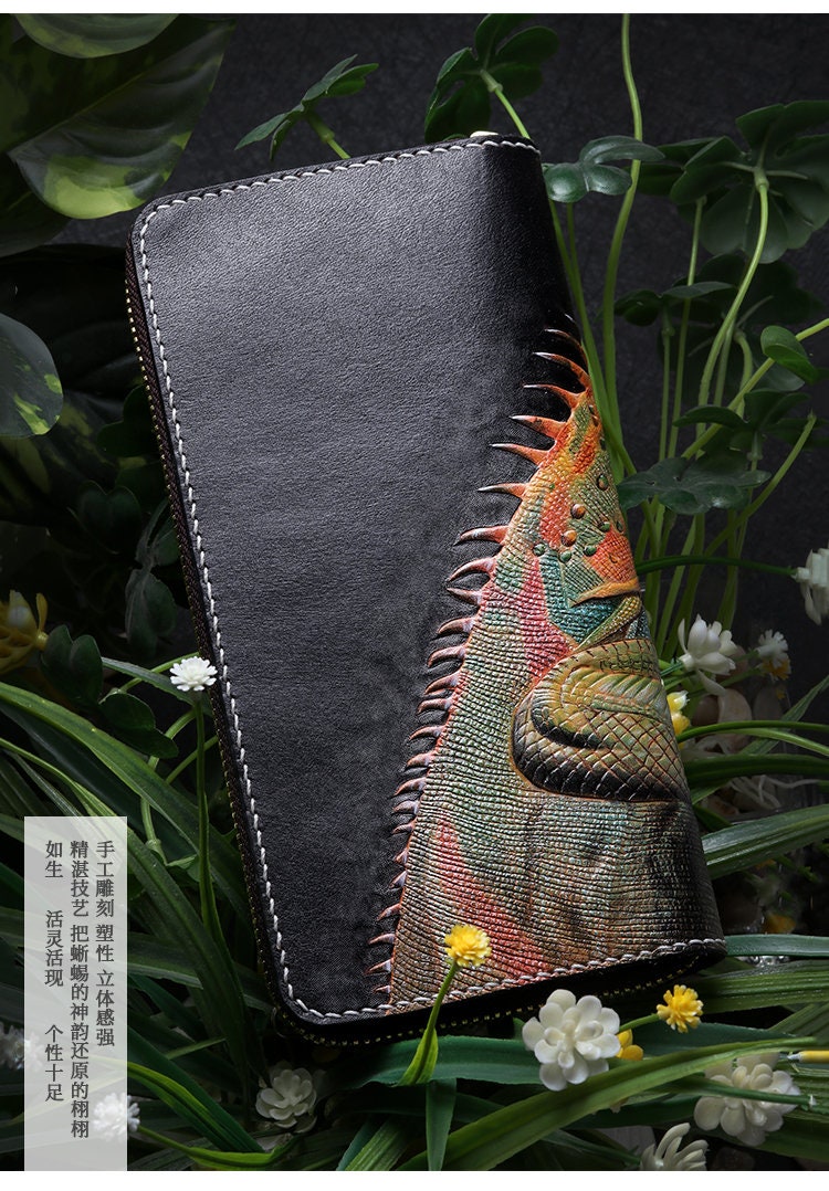 Lizard / Iguana Wallet Biker Wallet Italian Frans Class A - Etsy