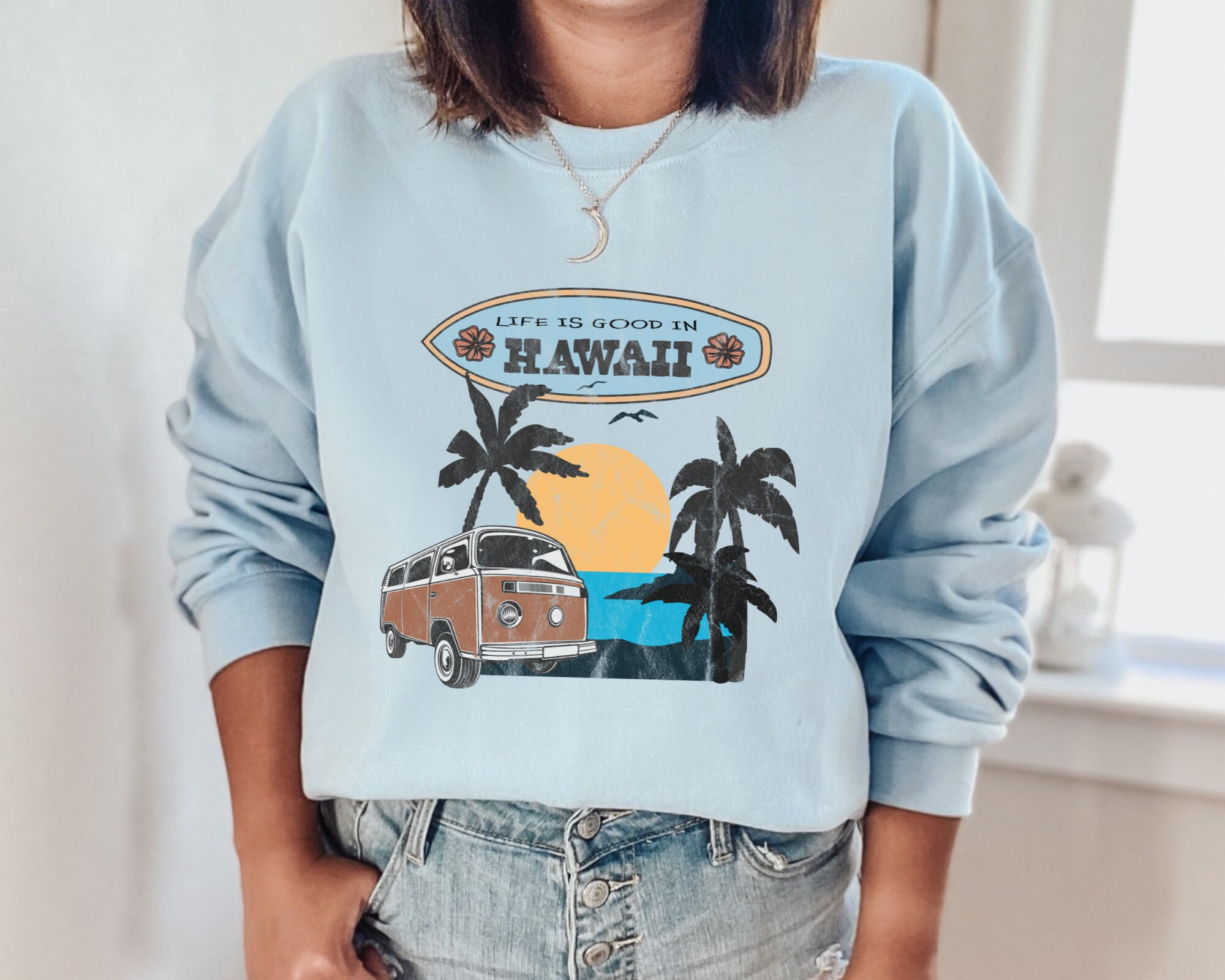 Life Is Good In Hawaii Oahu Waikiki Rainbow State Pullover | Etsy