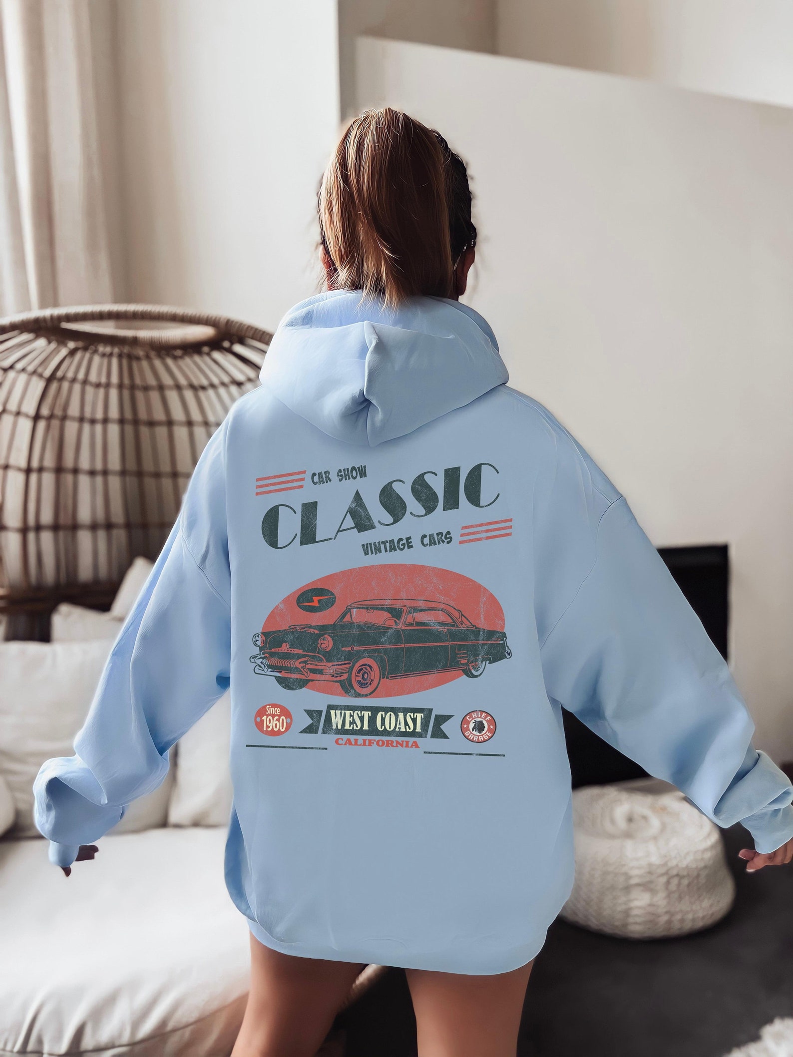 Classic Car Show West Coast Vintage Car Pullover - Etsy