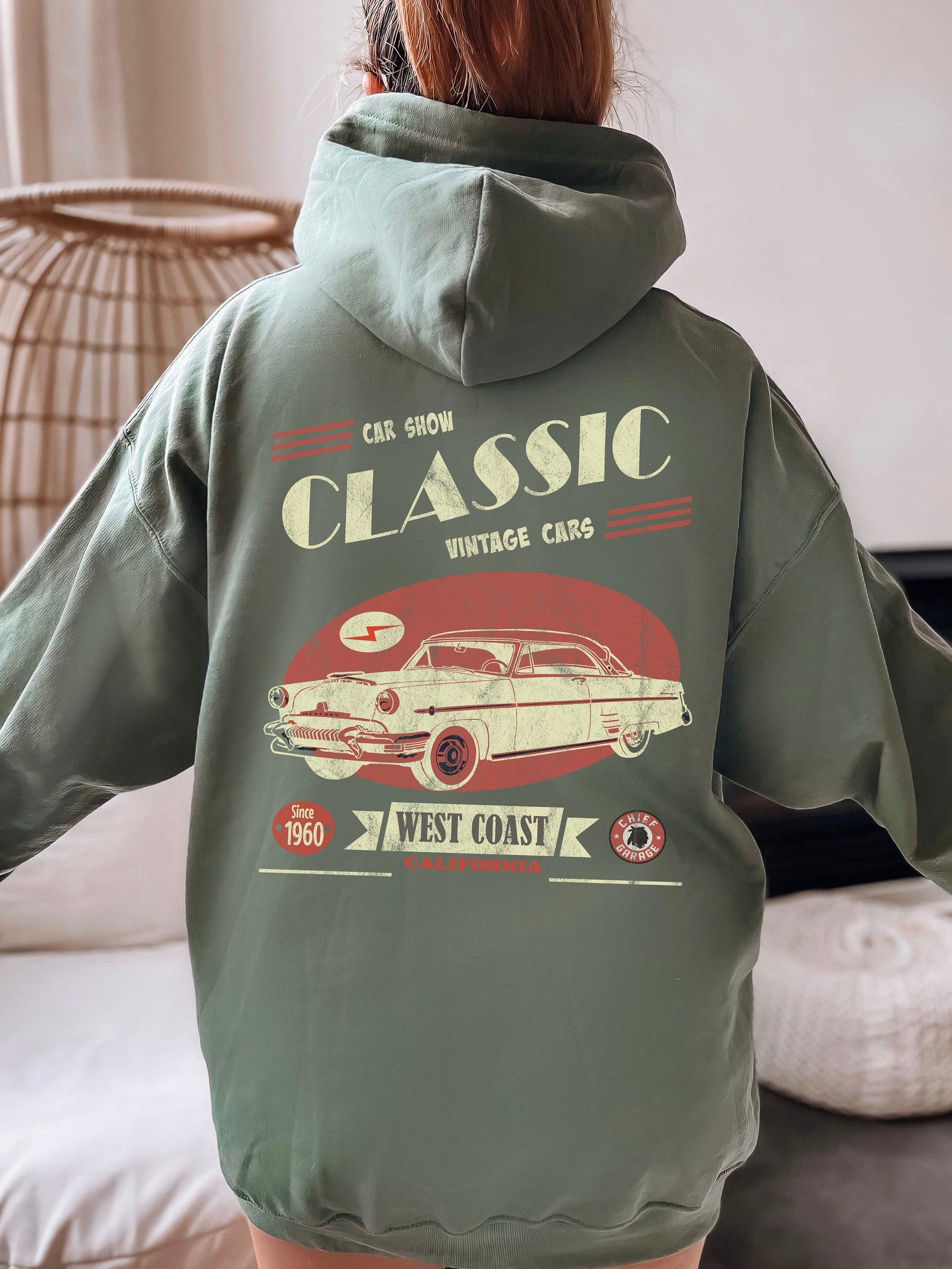 Classic Car Show West Coast Vintage Car Pullover Personalized Gift ...