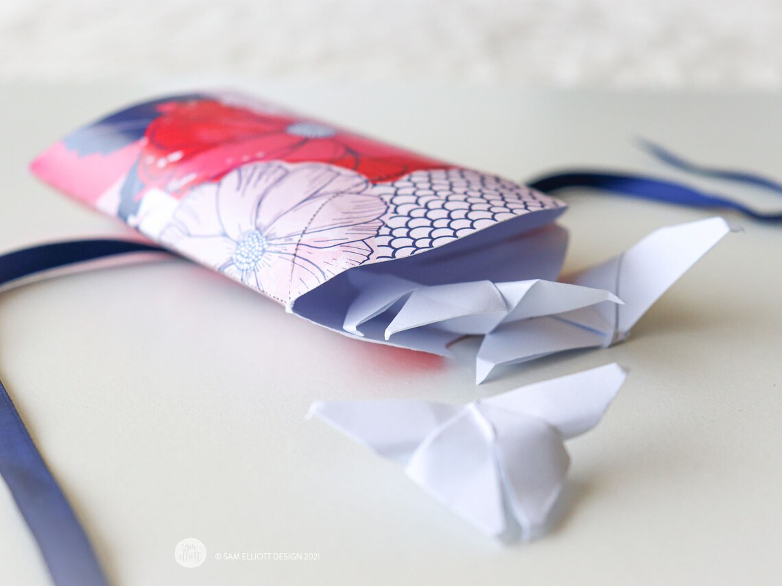 Gift Box RED | DIY Printable Paper Template | Sweet Pillow Box Design ...