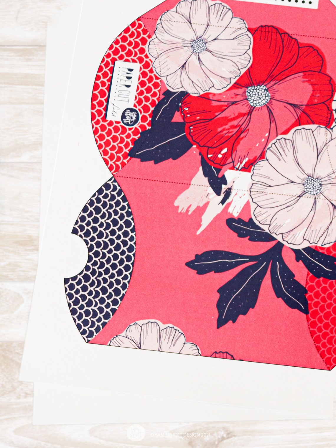 Gift Box RED | DIY Printable Paper Template | Sweet Pillow Box Design ...
