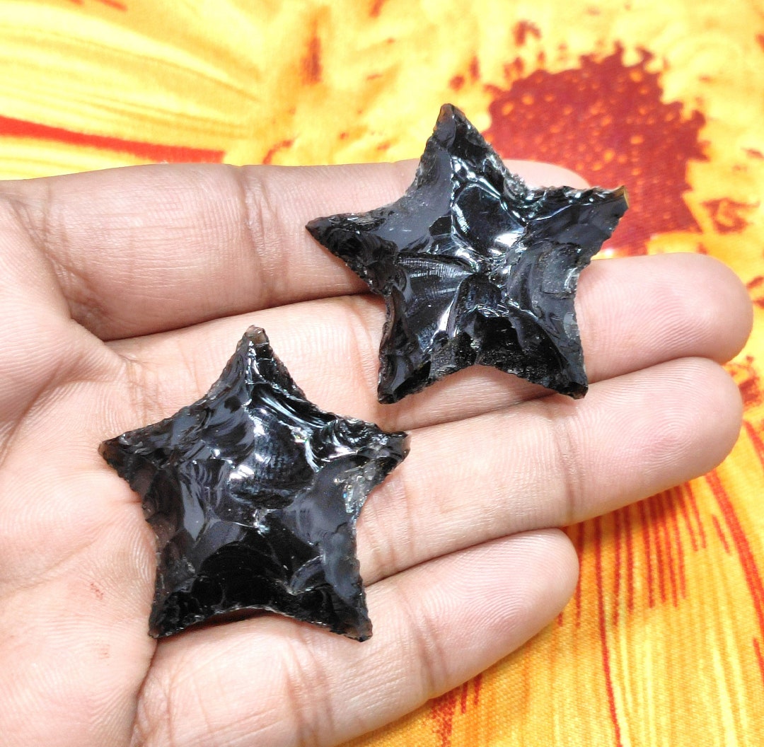 Black Obsidian Starcrystals Stars Shape healing Stone - Etsy