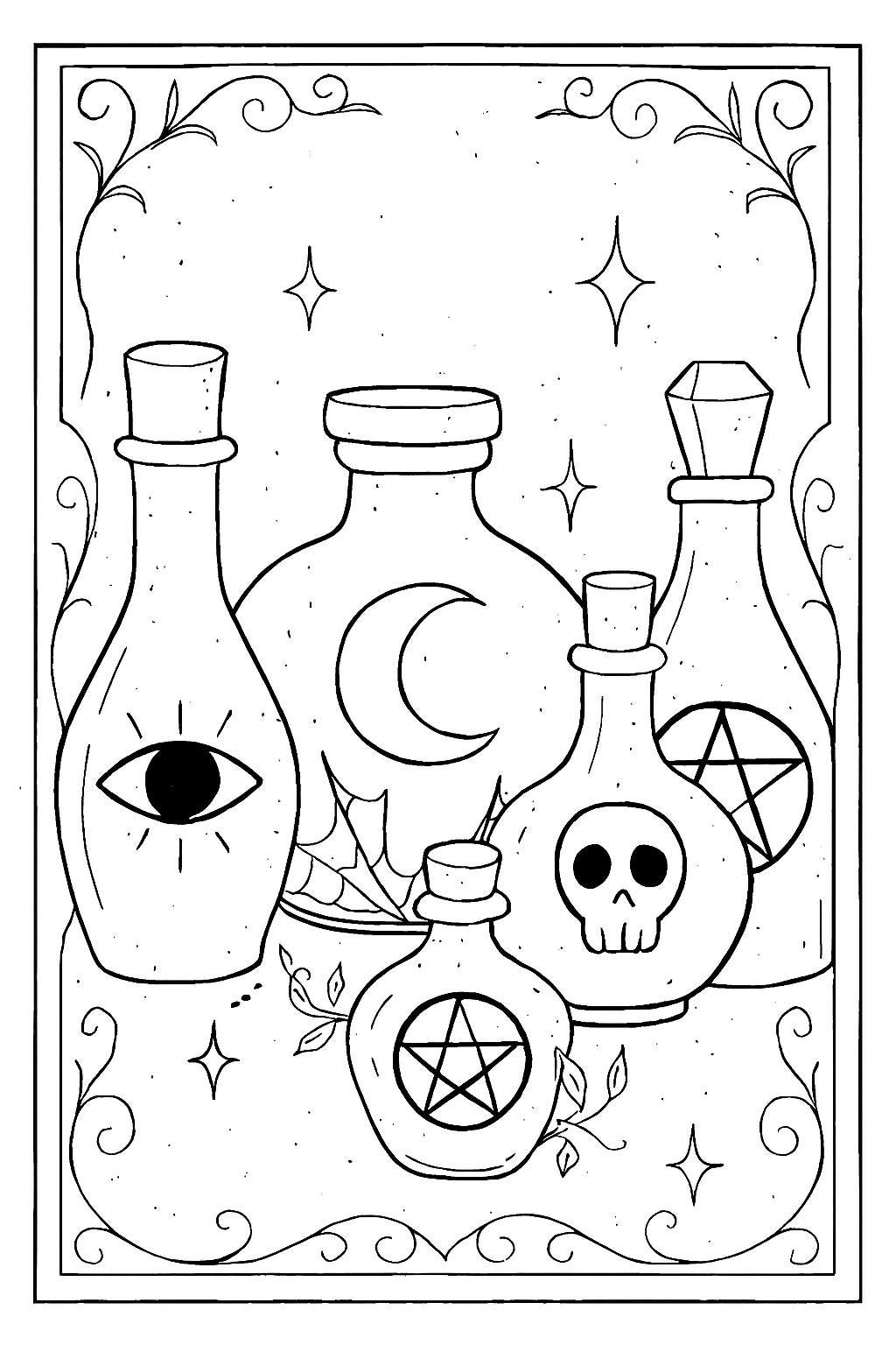 Goth Style Coloring Book Downloadable - Etsy