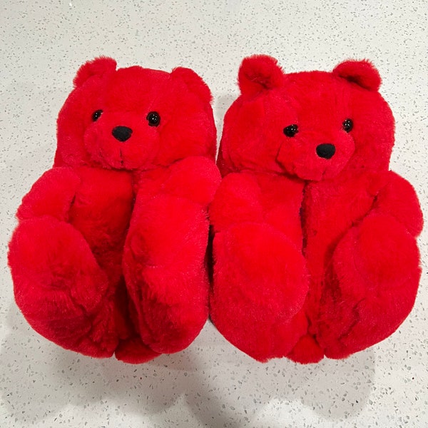 Teddy Bear Slippers - Etsy