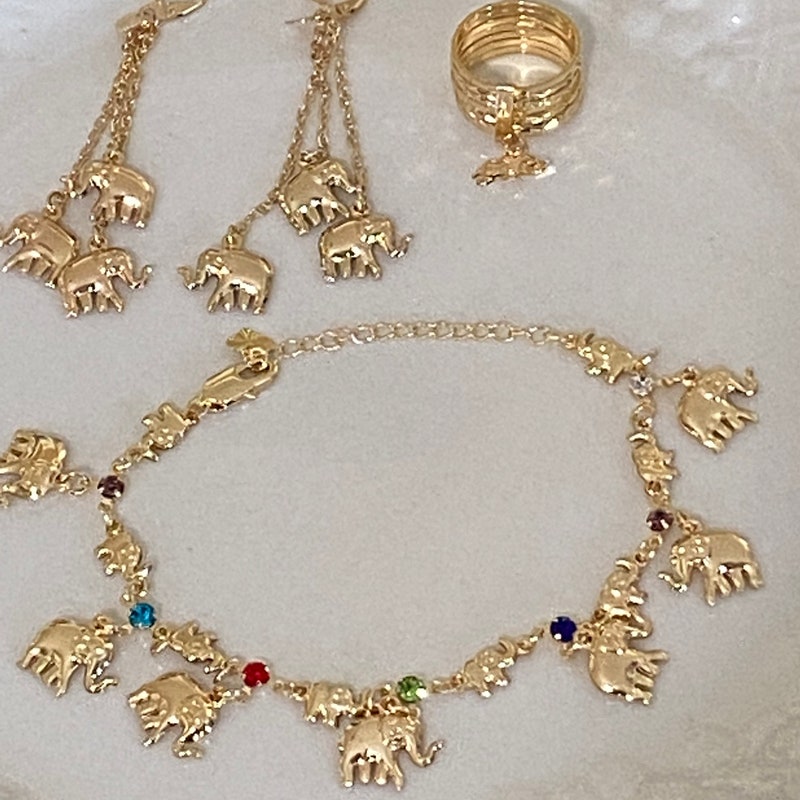 Elephant Anklet - Etsy