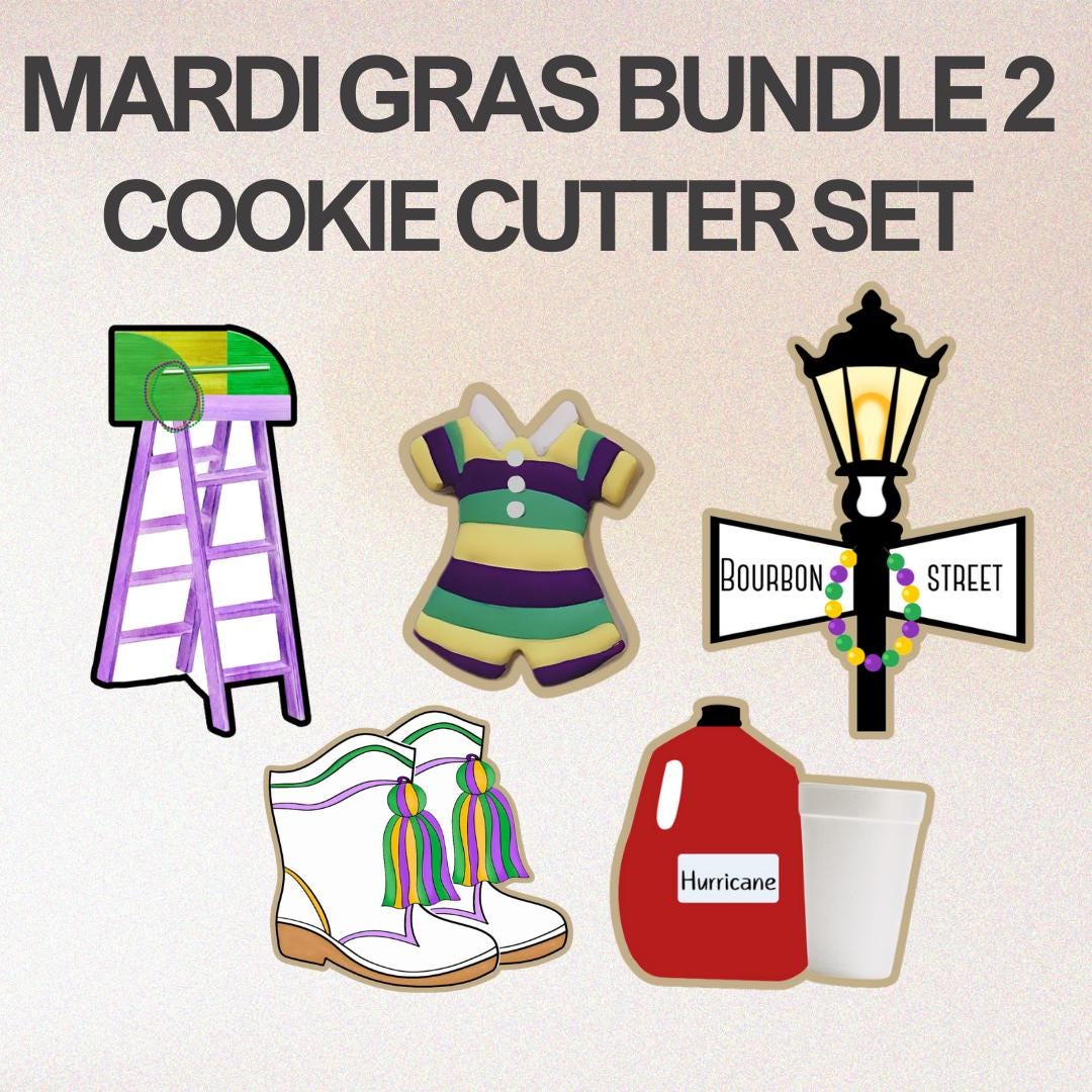 Mardi Gras Cookie Cutter Set - Louisiana - Mardi Gras - Fat Tuesday ...