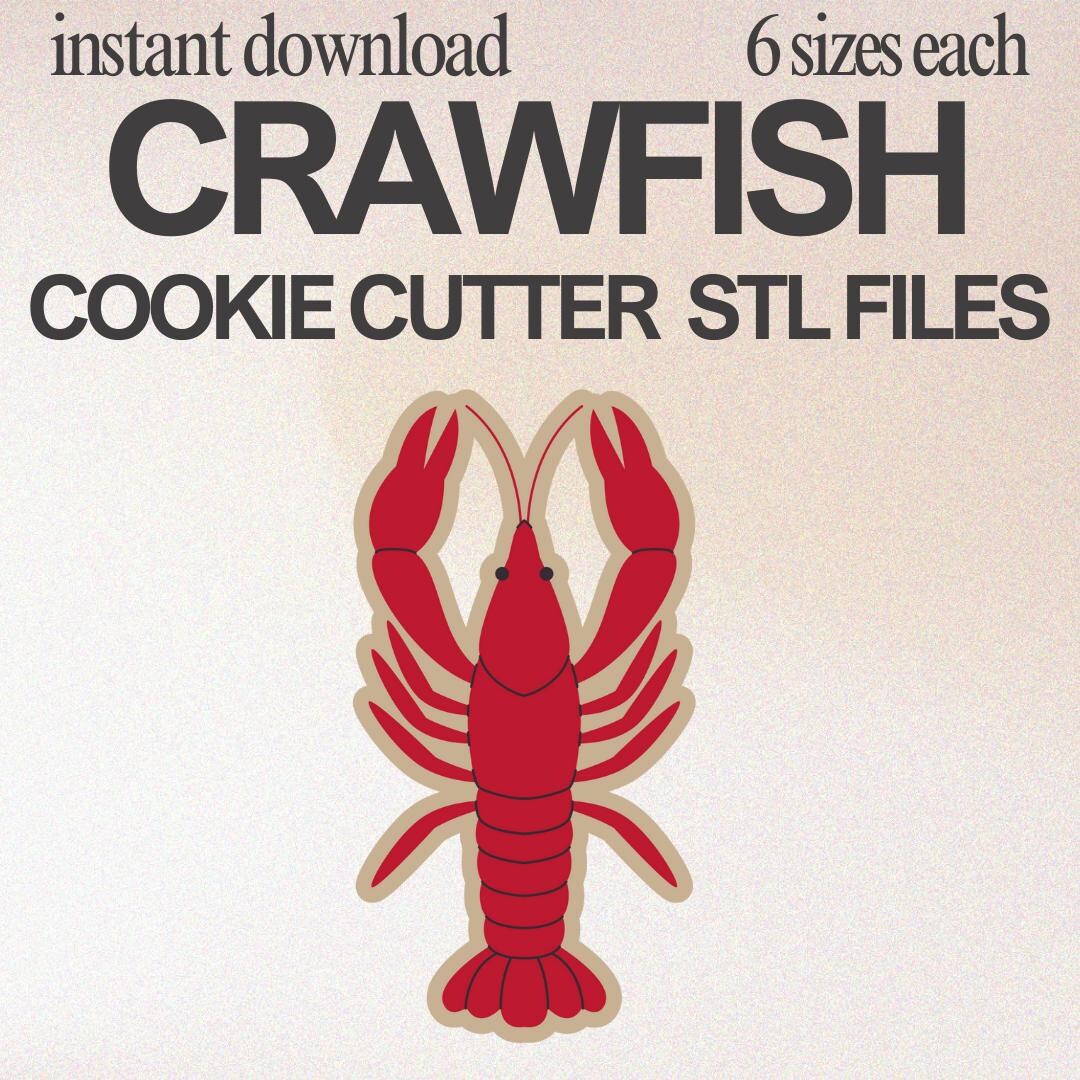 Crawfish Cookie Cutter STL File - Louisiana - Mardi Gras - Fat Tuesday ...
