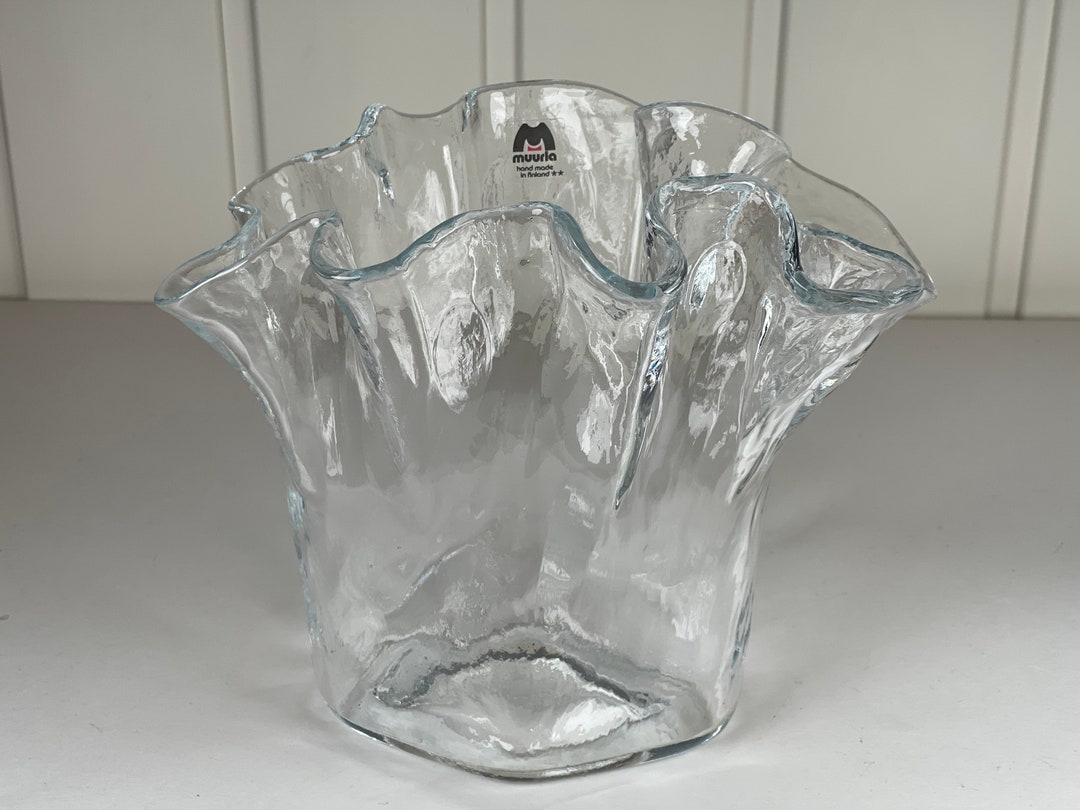 MUURLA FINLAND Tulip Vase in Clear Glass - Etsy