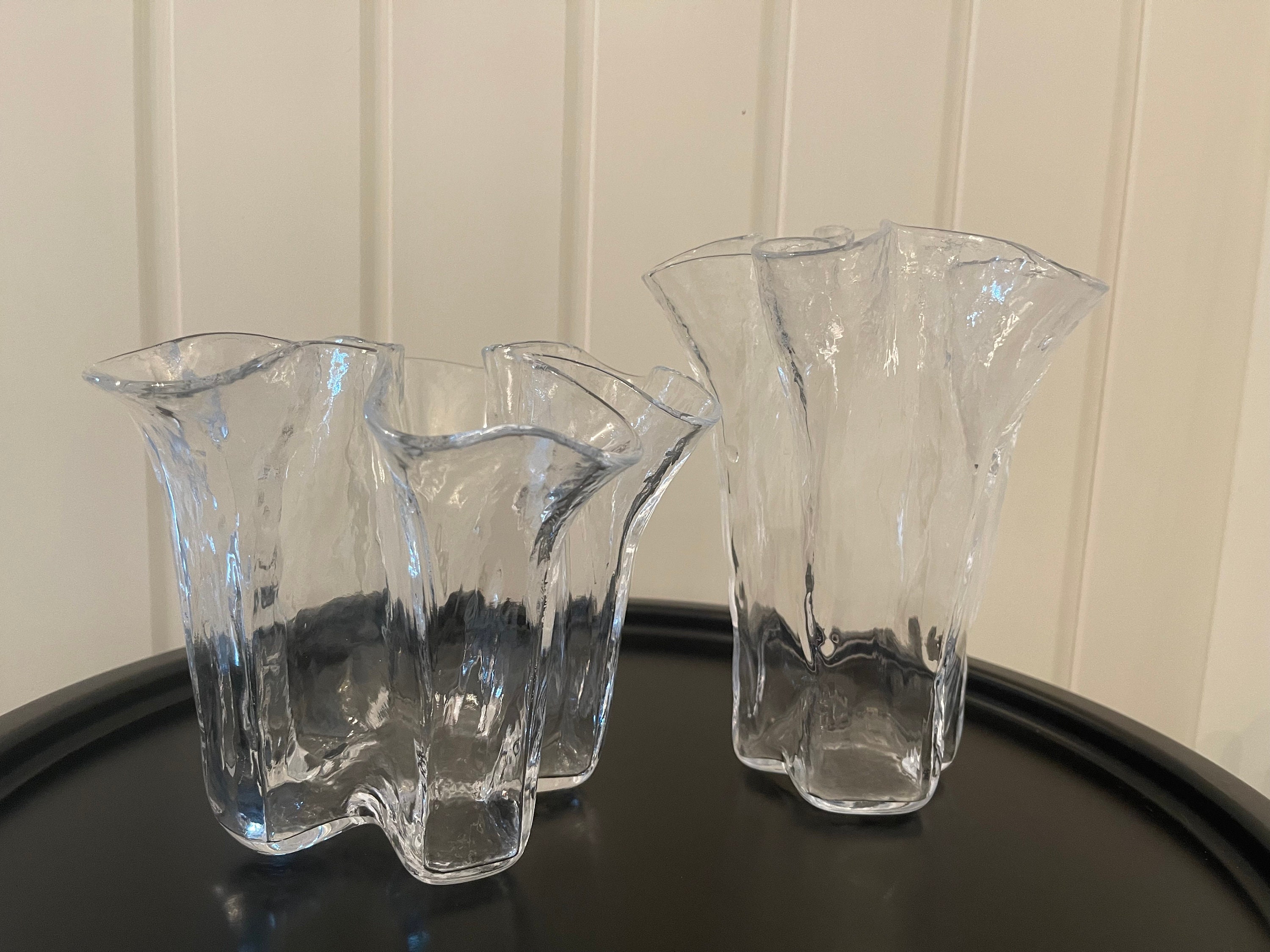 2 MUURLA FINLAND Vases Set in Clear Glass - Etsy