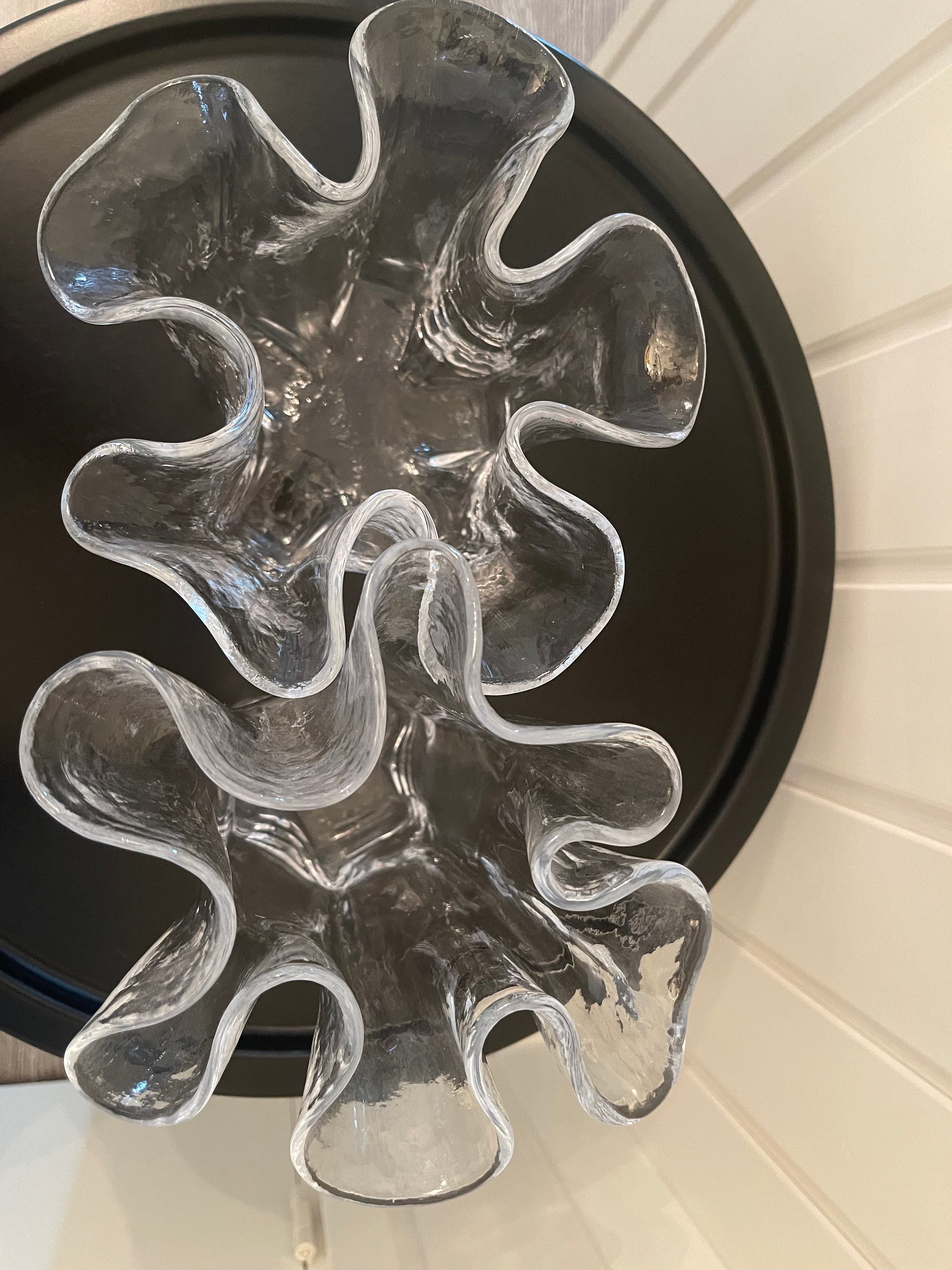 2 MUURLA FINLAND Vases Set in Clear Glass - Etsy