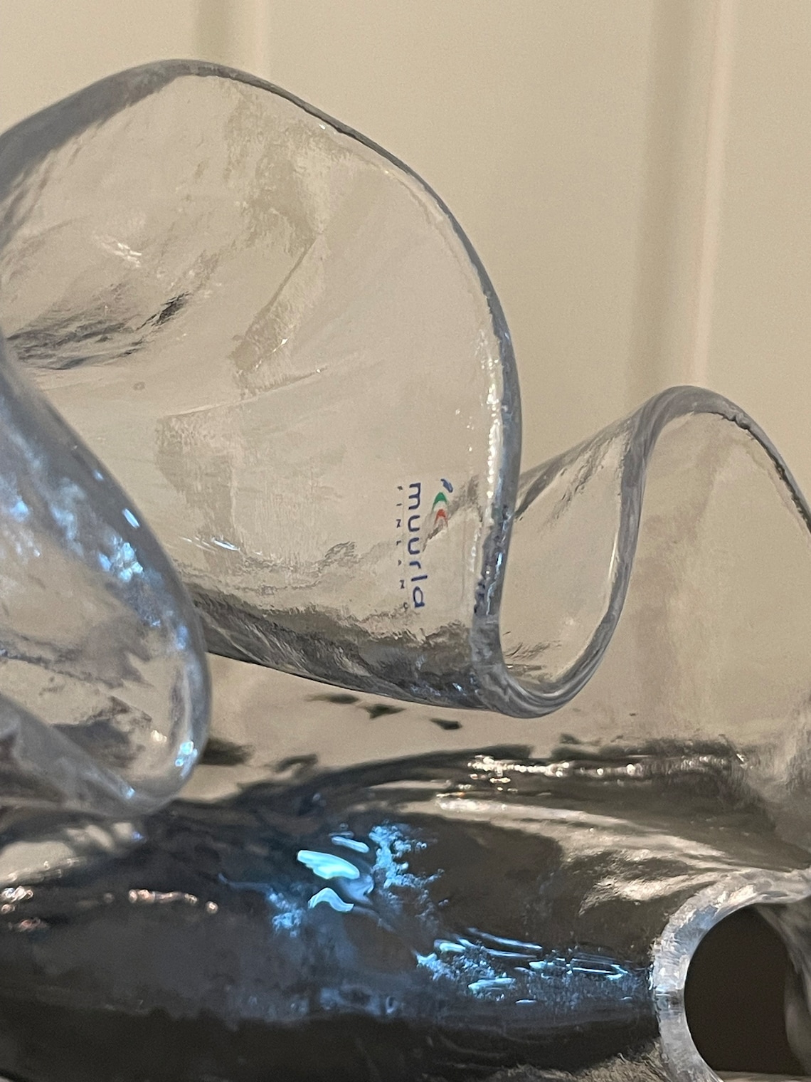 2 MUURLA FINLAND Vases Set in Clear Glass - Etsy