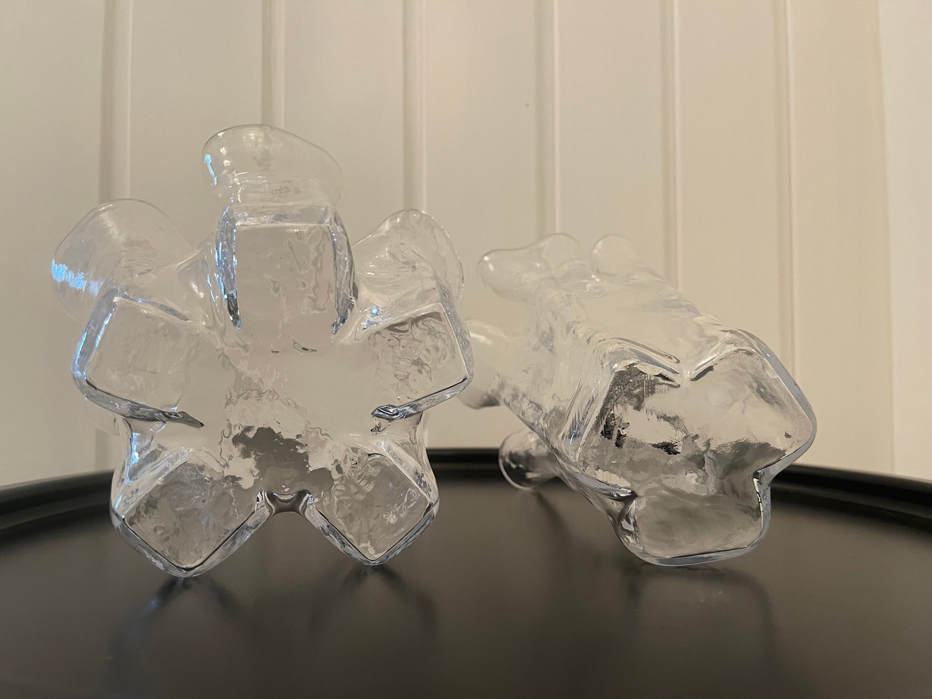 2 MUURLA FINLAND Vases Set in Clear Glass - Etsy