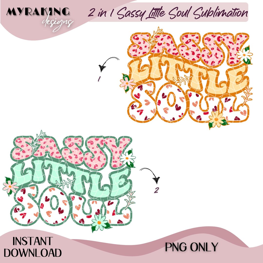 2 in 1 Sassy Little Soul PNG, Retro Heart T-shirt Design, Leopard Print ...