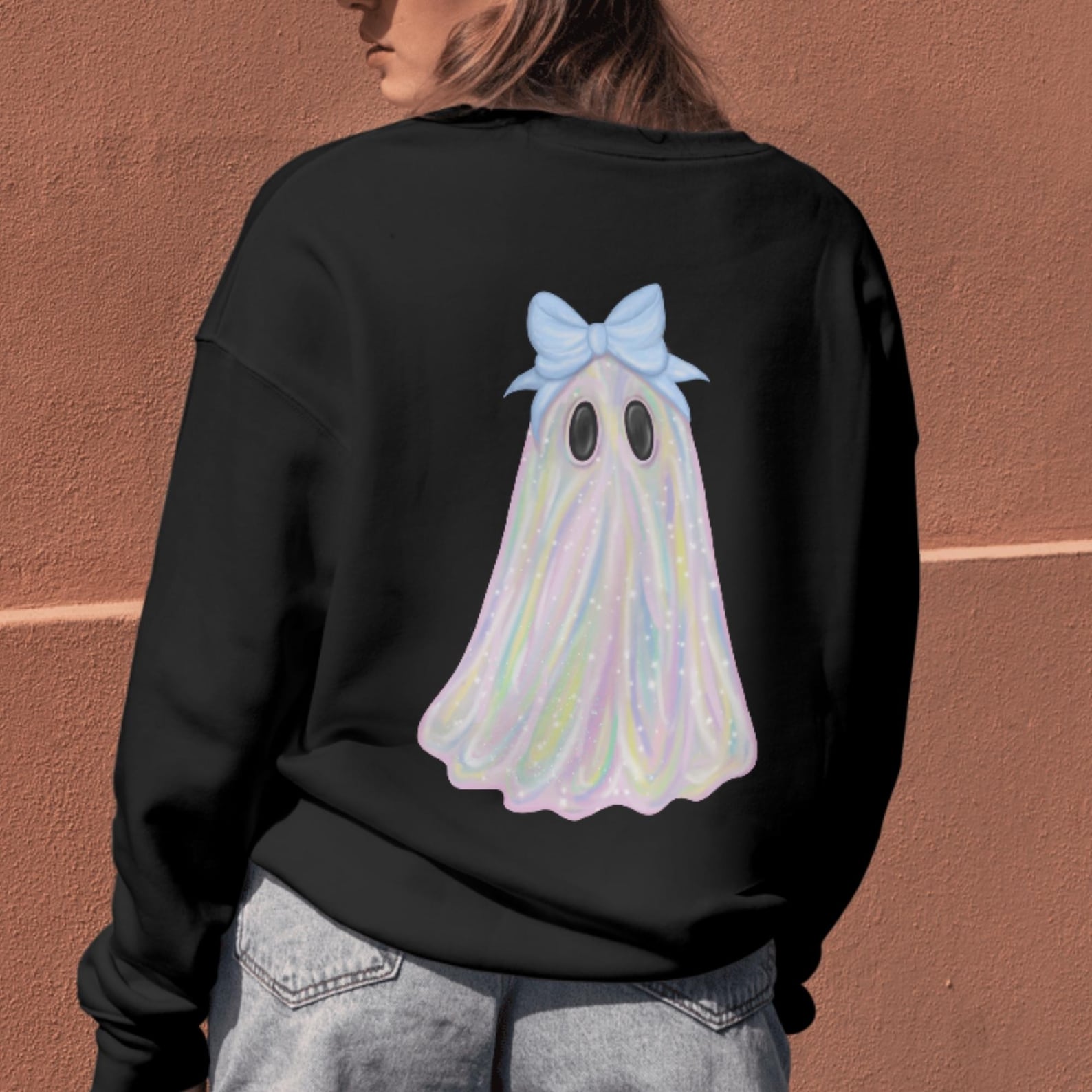 Cute Retro Disco Ghost Iridescent PNG Spooky Vibes Png Retro Cute Ghost ...