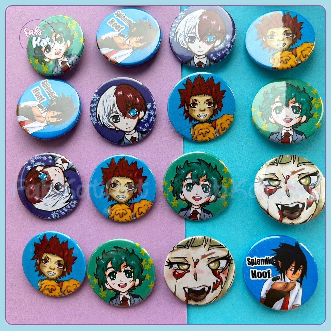 My Hero Academia UA Students Cute Button Badges | Kirishima Midoriya ...