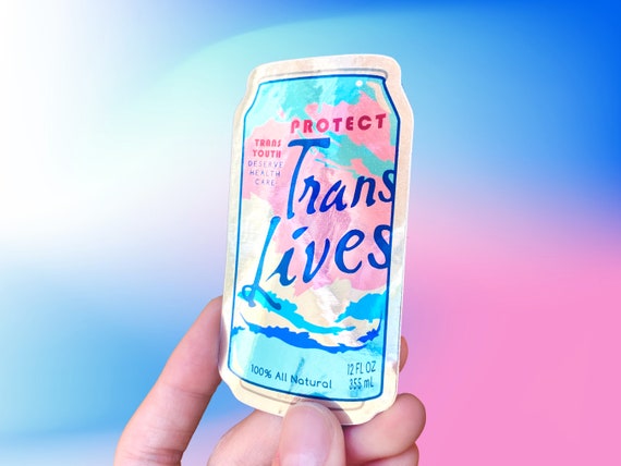 Protect Trans Lives Sticker Trans Pride Chrome Decal - Etsy