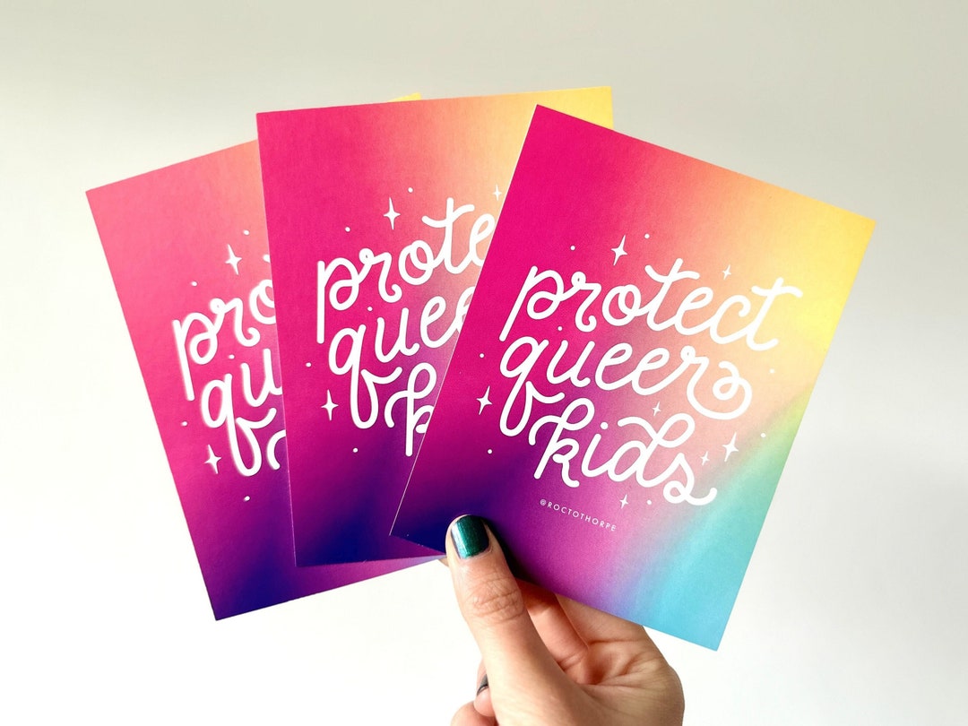 Protect Queer Kids Prints Set of 3 LGBTQ Pride Postcard Art Print - Etsy