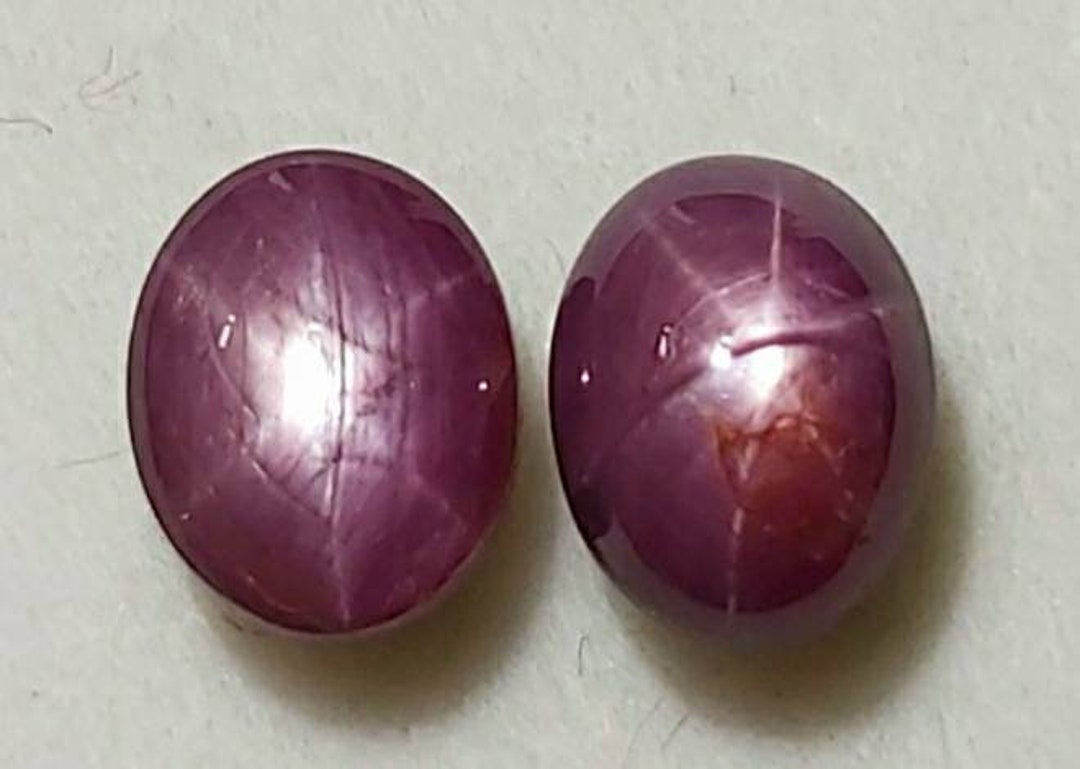 Natural Ruby Star Cabochon 2 Piece Oval Shape Cabochon for - Etsy
