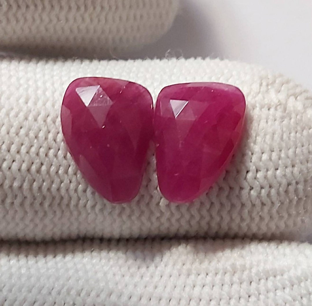 Natural Ruby Rose Cut Slice Gemstone loose Ruby Flat Back - Etsy UK