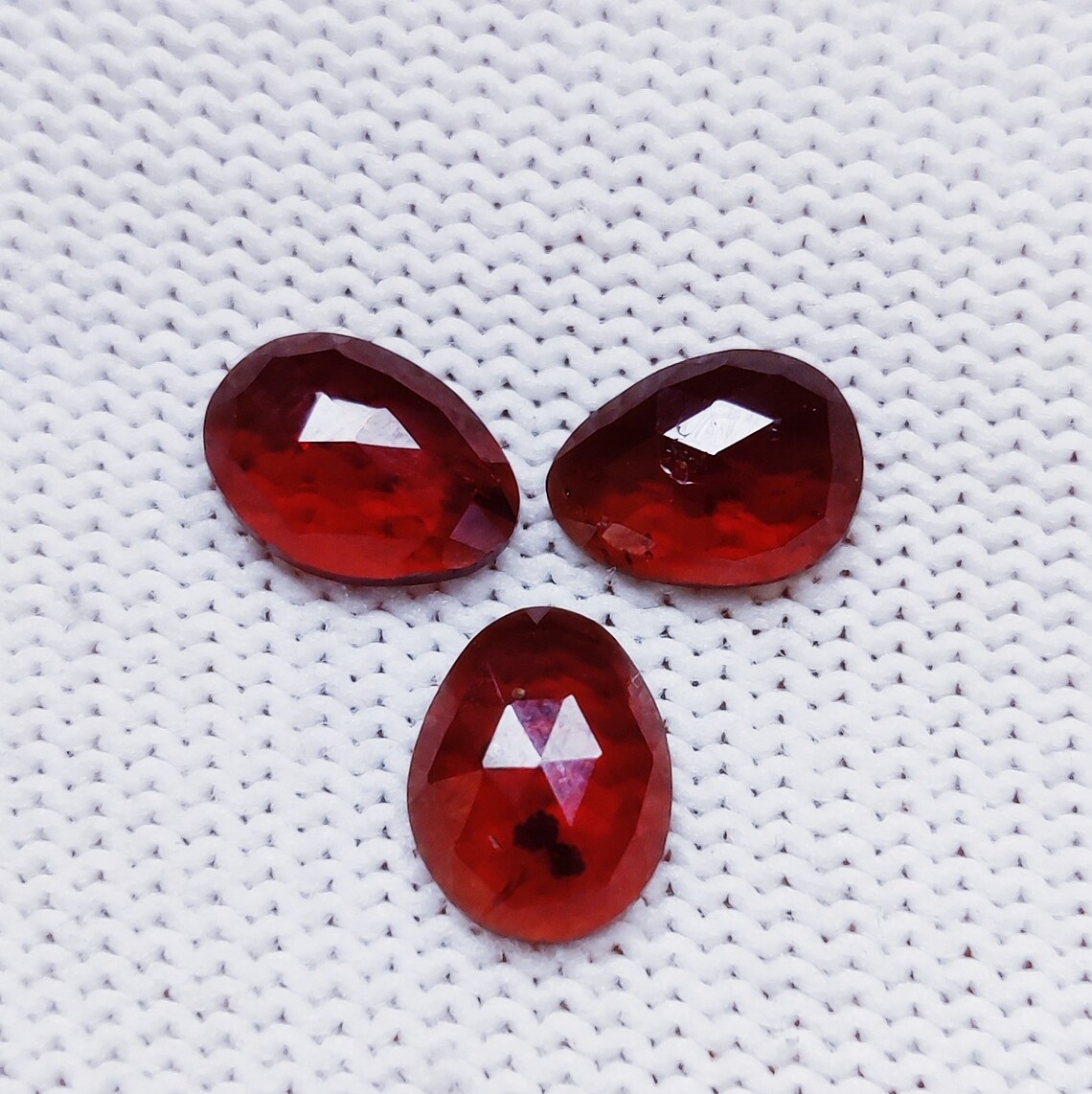 Gorgeous Natural Garnet Gemstone Faceted 3 Pc Loose Stone - Etsy
