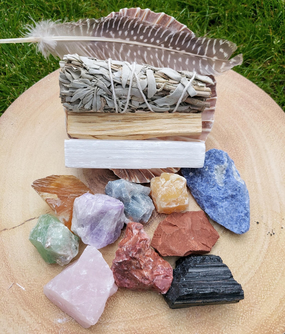 15 Piece Crystal & Sage Kit Rough Crystal Premium Quality Raw | Etsy