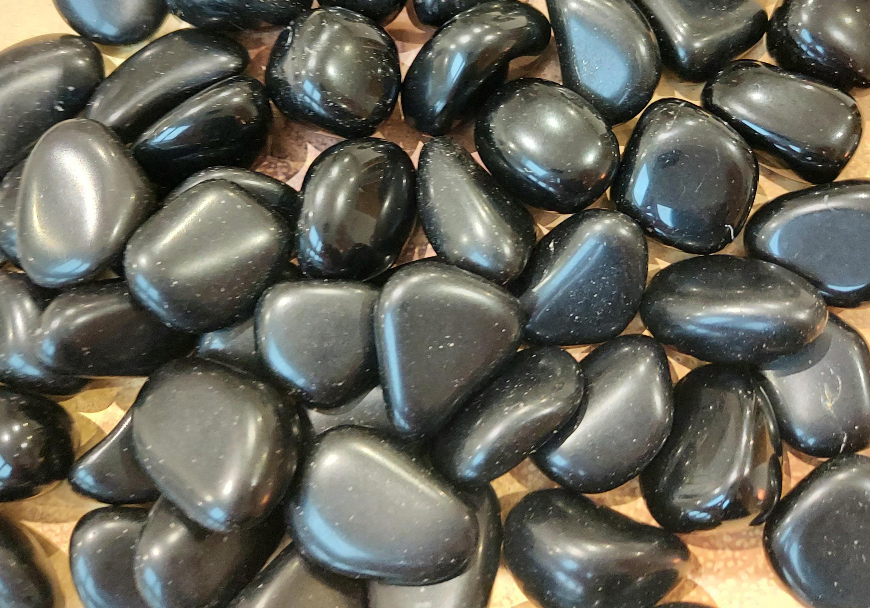 One Black Obsidian Tumbled Stones A Grade Tumbled Reiki Stone | Etsy
