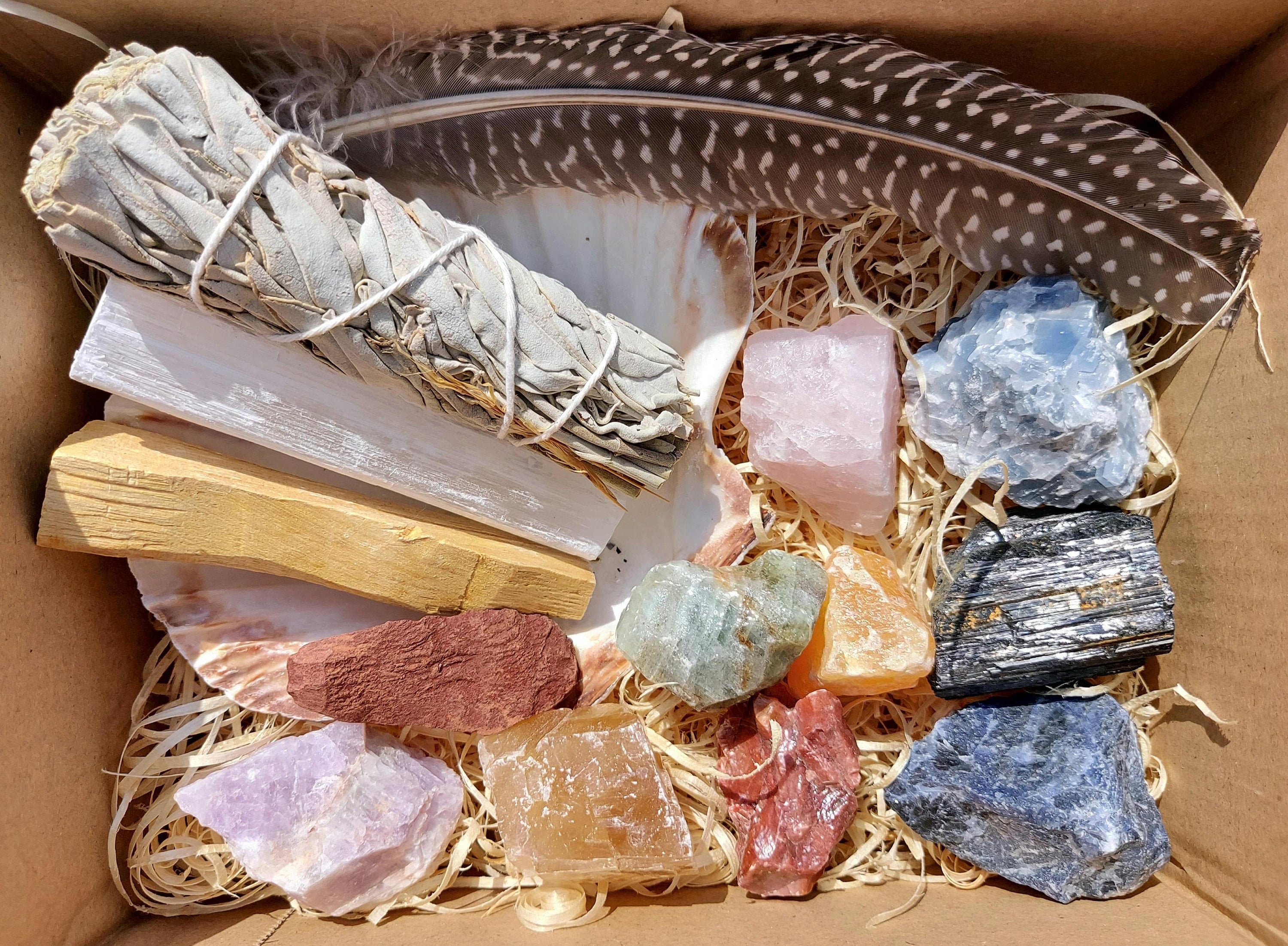 15 Piece Crystal & Sage Kit Rough Crystal Premium Quality Raw - Etsy UK