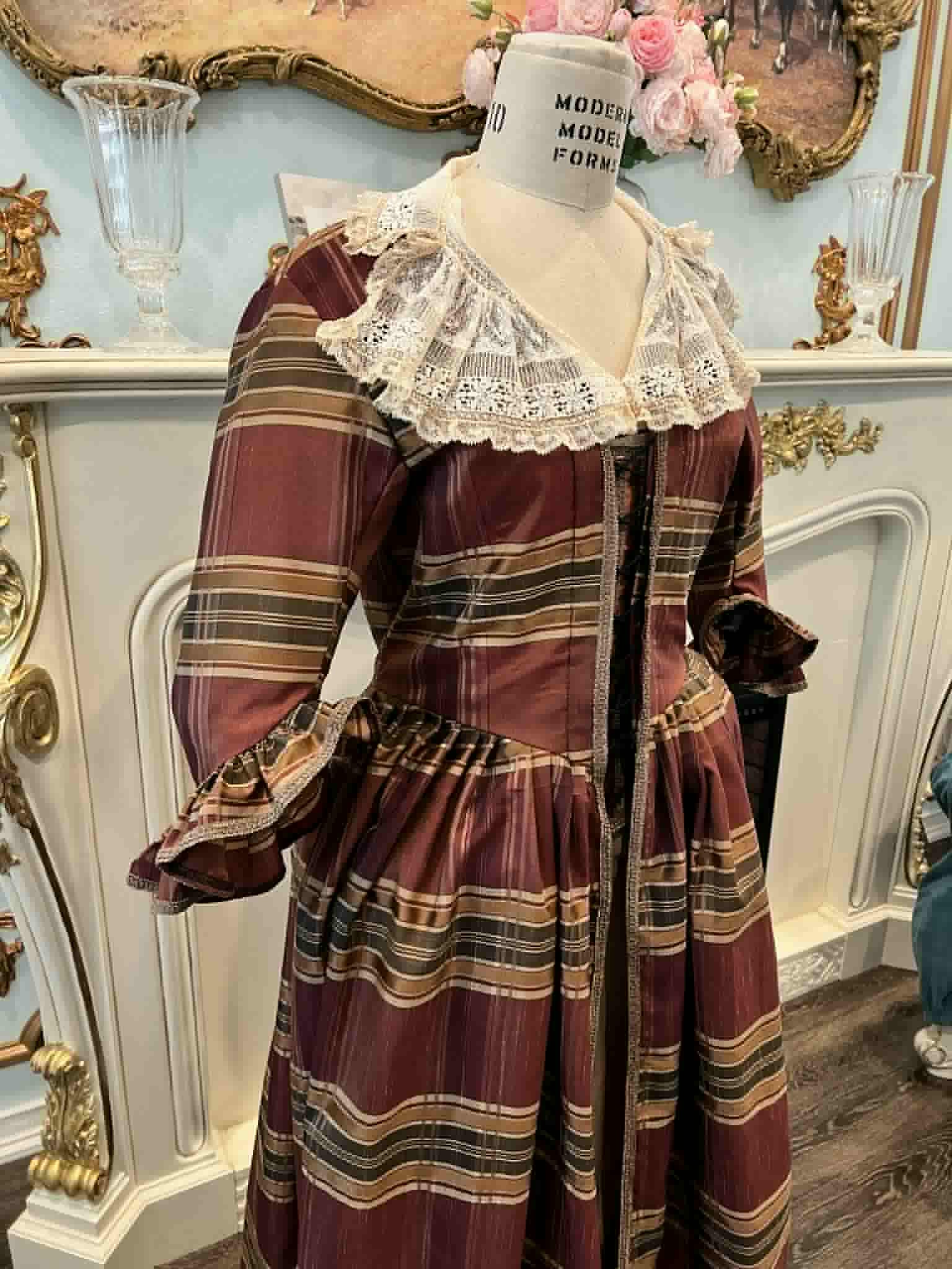 Outlander Inspired Dress Gown – Historical Costume Dress With Lace ...