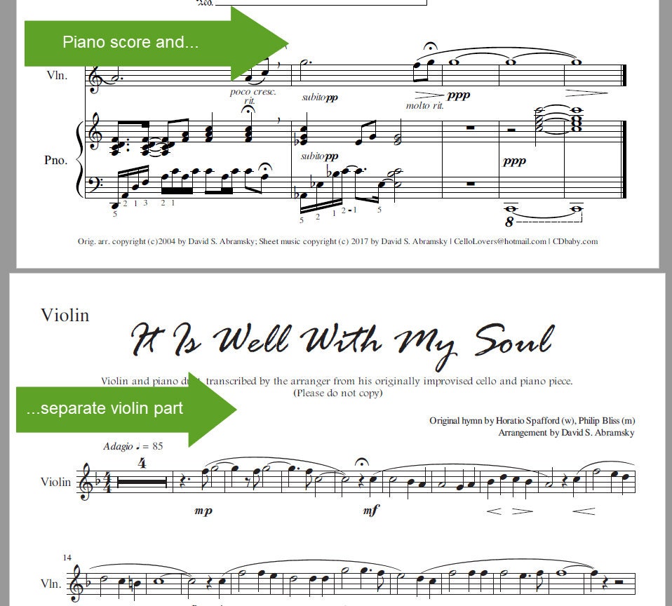 It is Well With My Soul (beloved Hymn Arranged for Violin and Piano) - Etsy