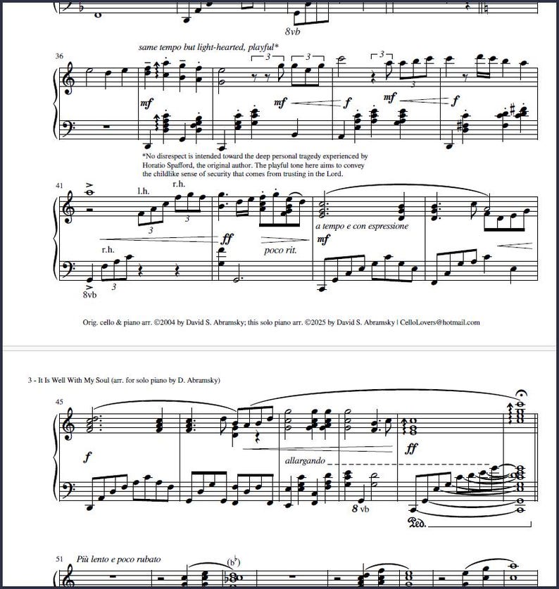 It is Well With My Soul Arranged for Solo Piano by David S. Abramsky ...