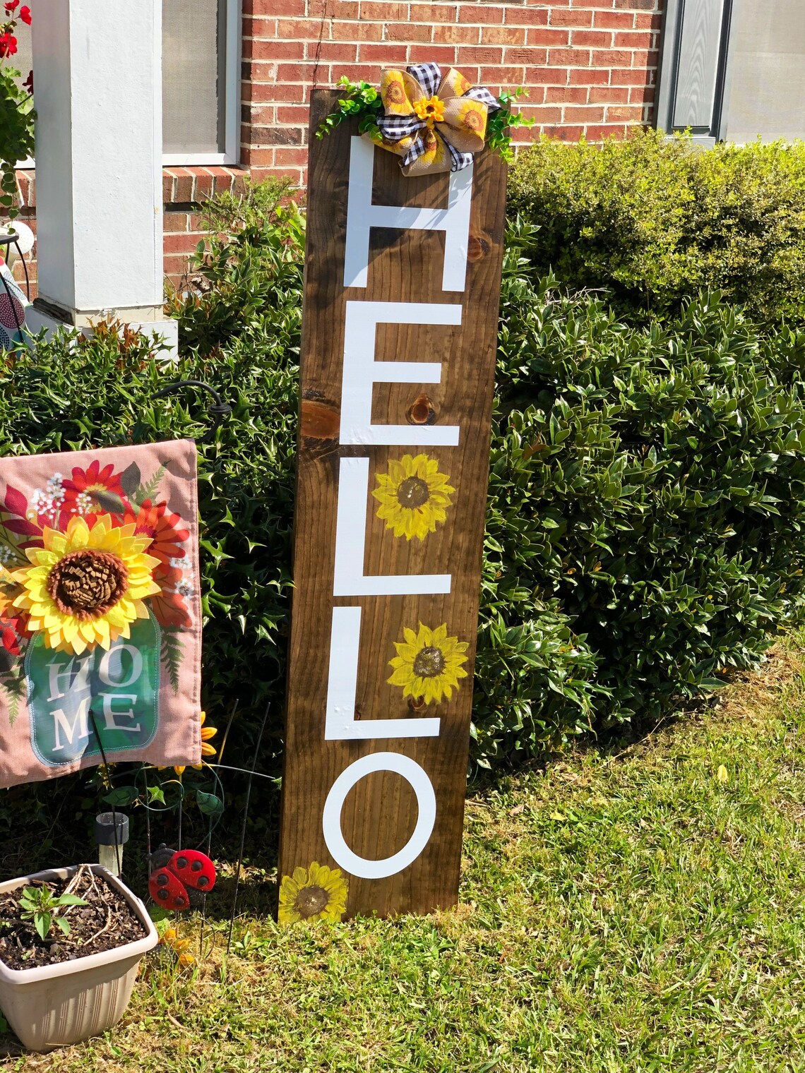 Sunflower Hello Welcome Sign Sunflower Porch Sign Sunflower - Etsy