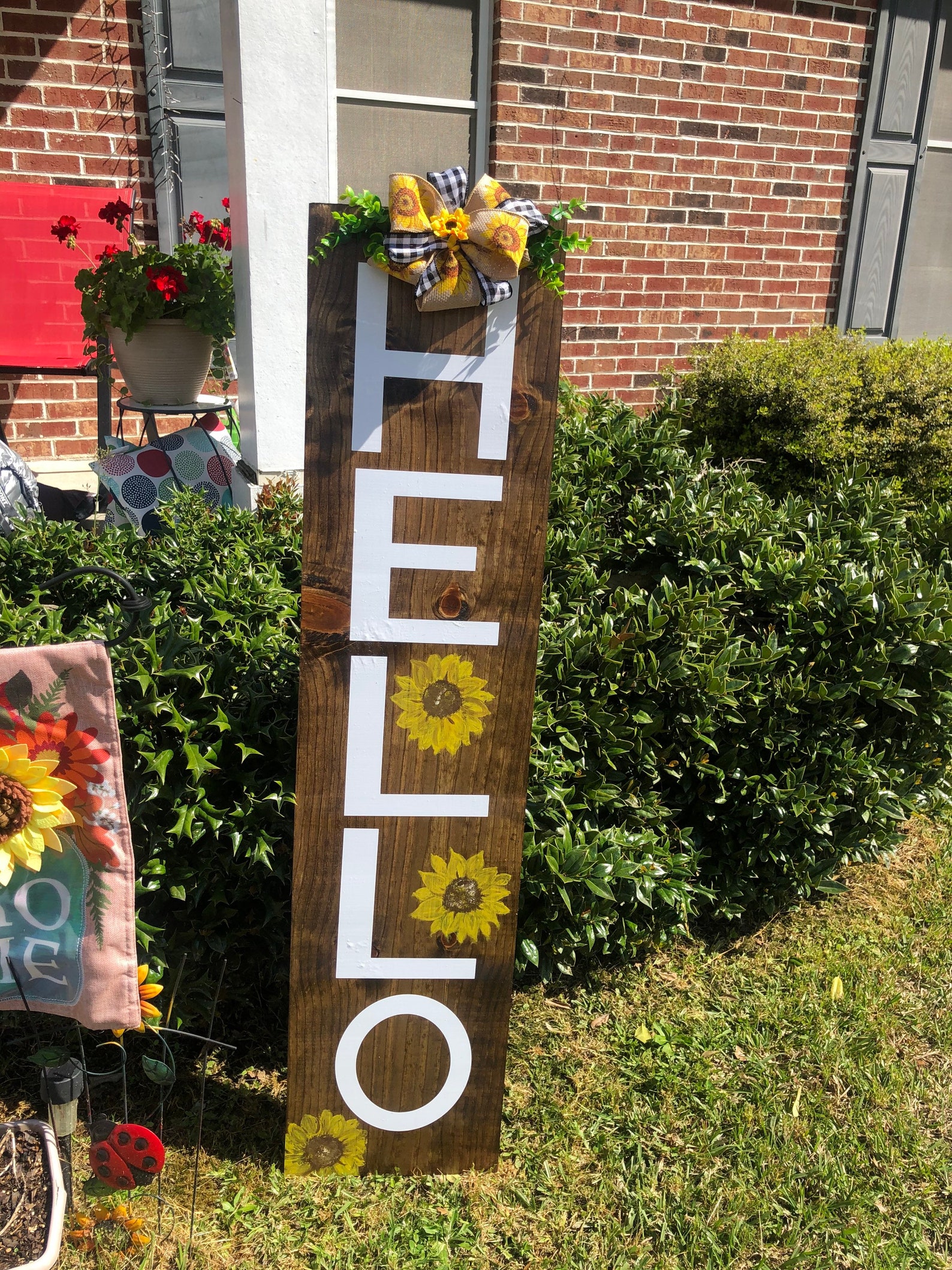 Sunflower Hello Welcome Sign Sunflower Porch Sign Sunflower - Etsy