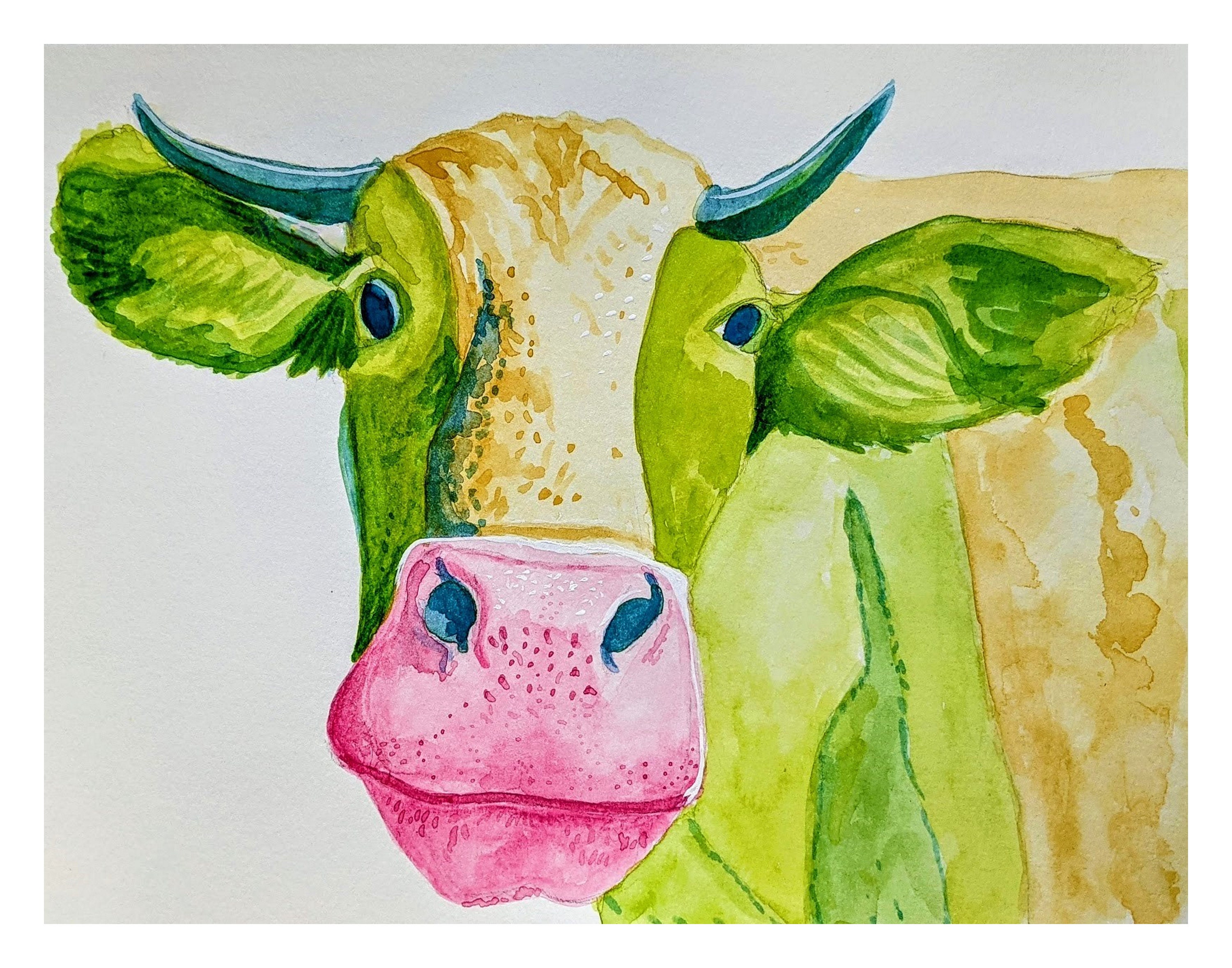 Modern Watercolor Cow Print | Watercolor Cow Art | Modern Farmhouse ...