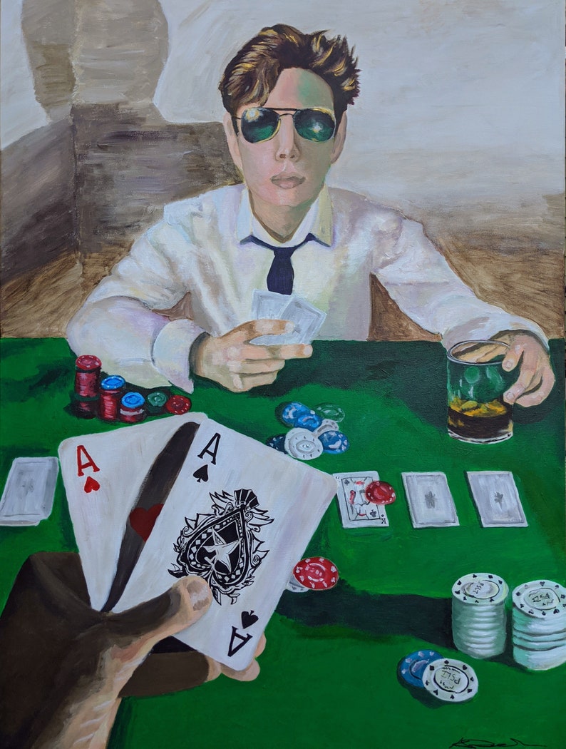 The Gamble Game Room Décor Poker Painting Poker Acrylic Art Texas Hold ...