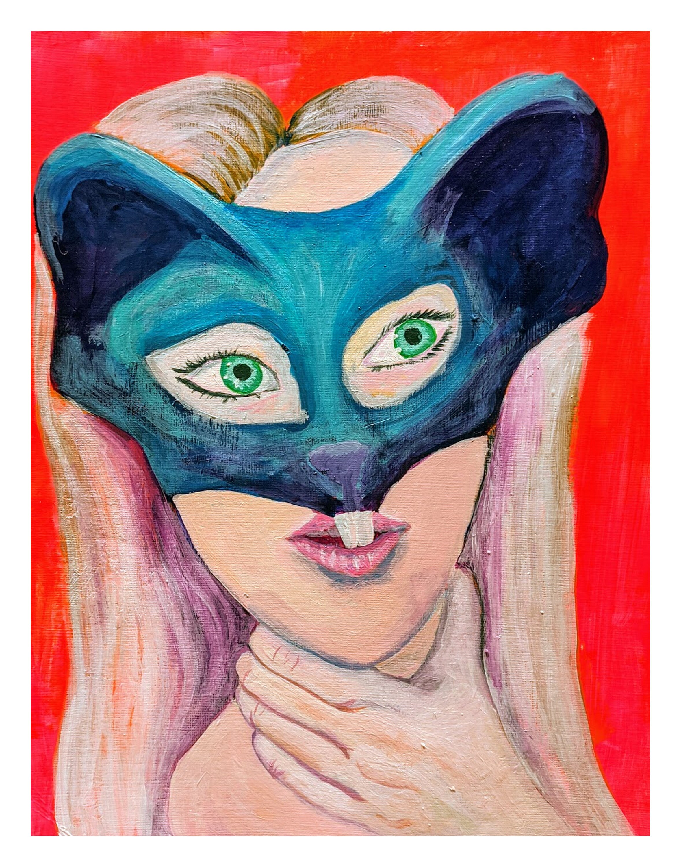 Women in Rat Mask Acrylic Print Rat Women Art Print Women - Etsy UK