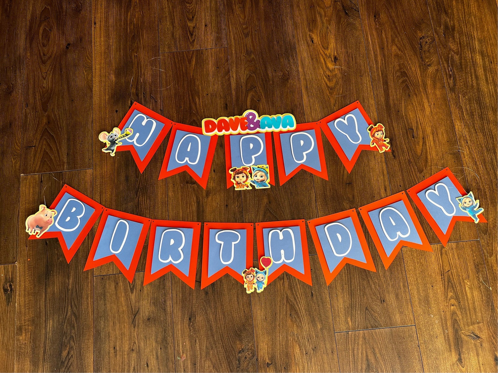 Dave & Ava Birthday Banner, Custom Age Banner, Highchair Banner - Etsy