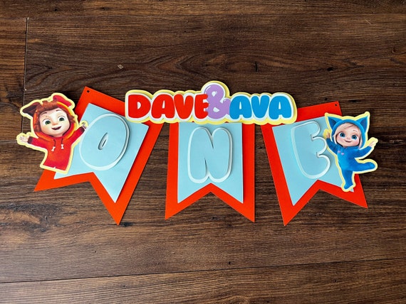 Dave & Ava Birthday Banner Custom Age Banner Highchair - Etsy