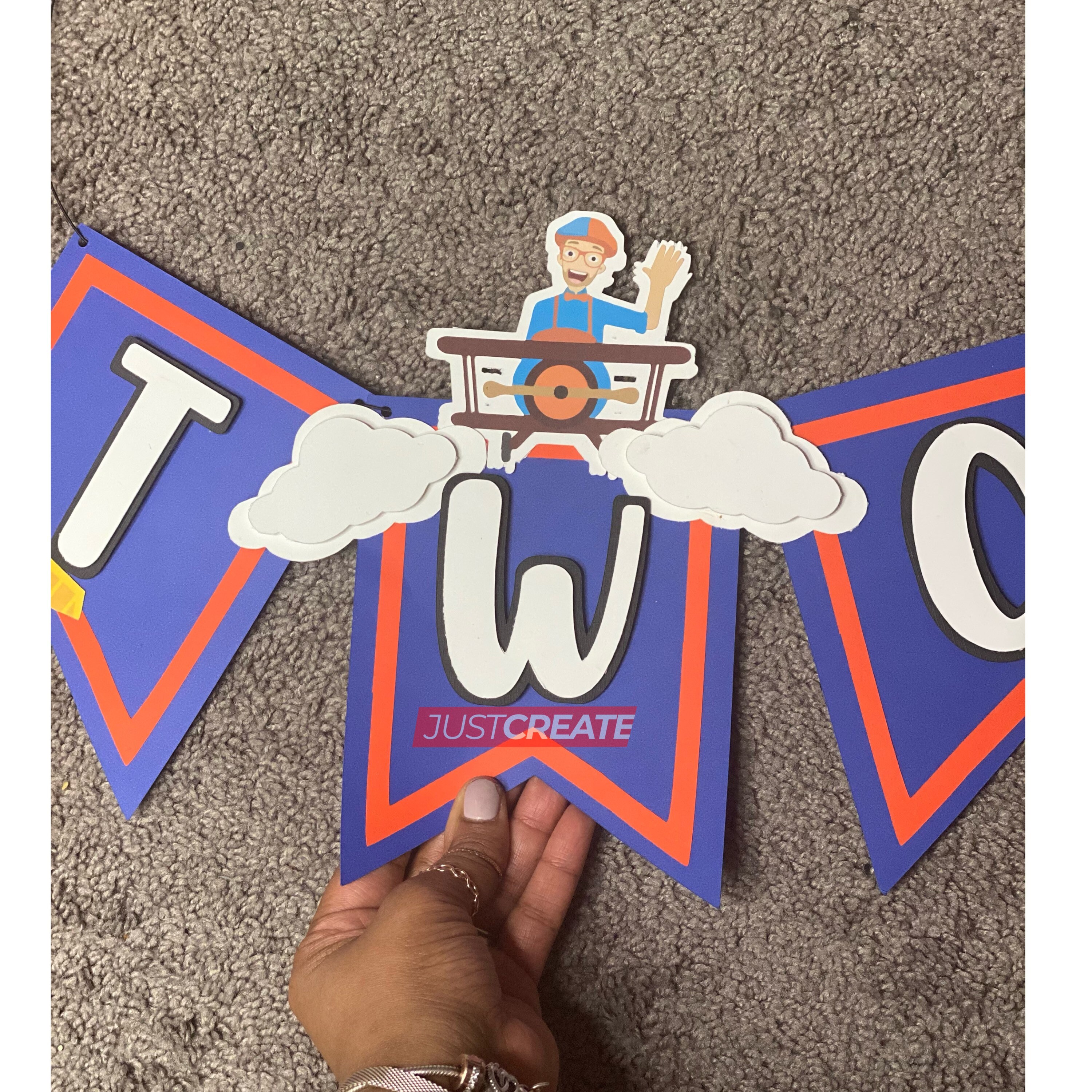 Blippi Birthday Banner, Blippi Age Banner, Highchair Banner, Customized ...