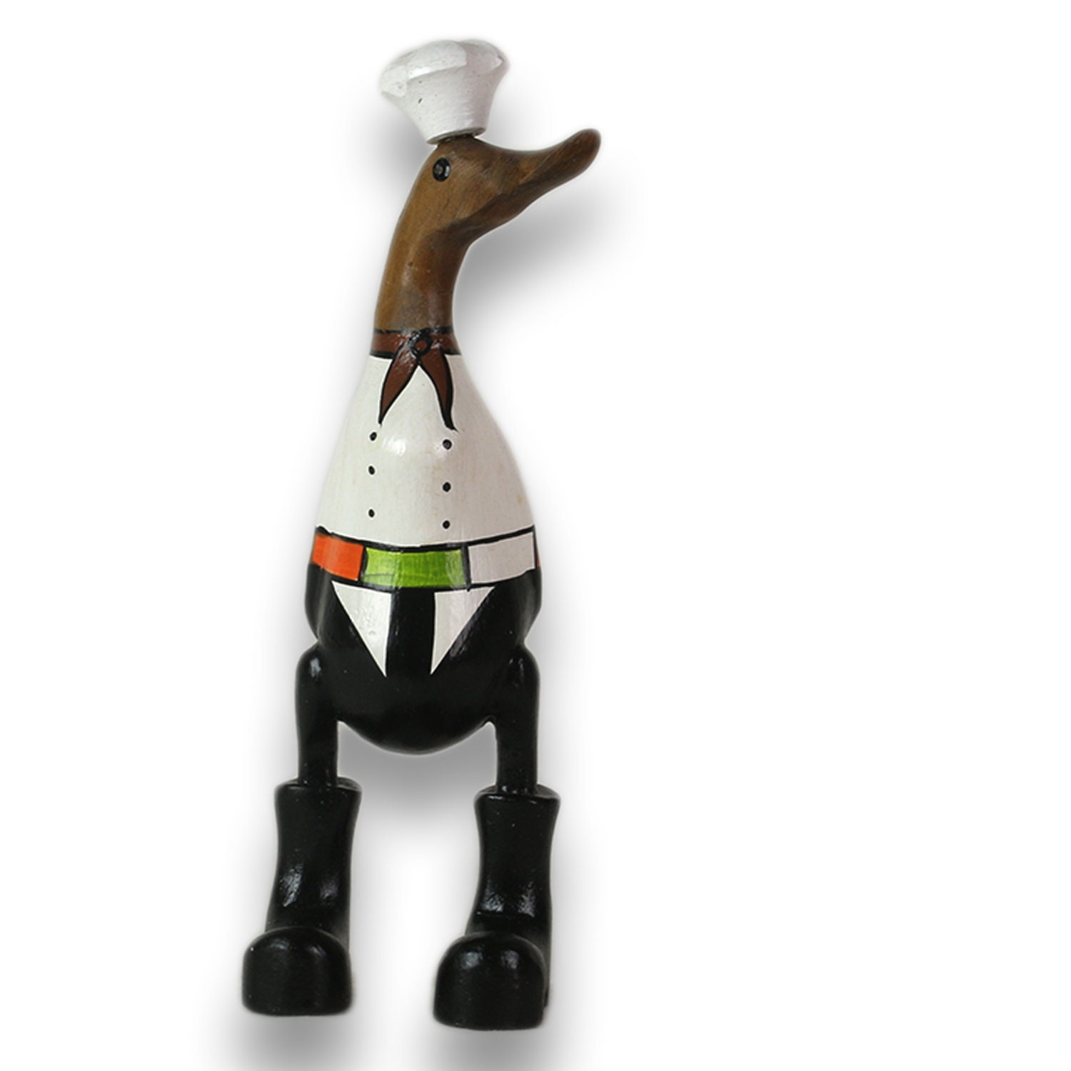 Wooden Duck Made of Bamboo Root and Teak Wood Hand-painted in - Etsy